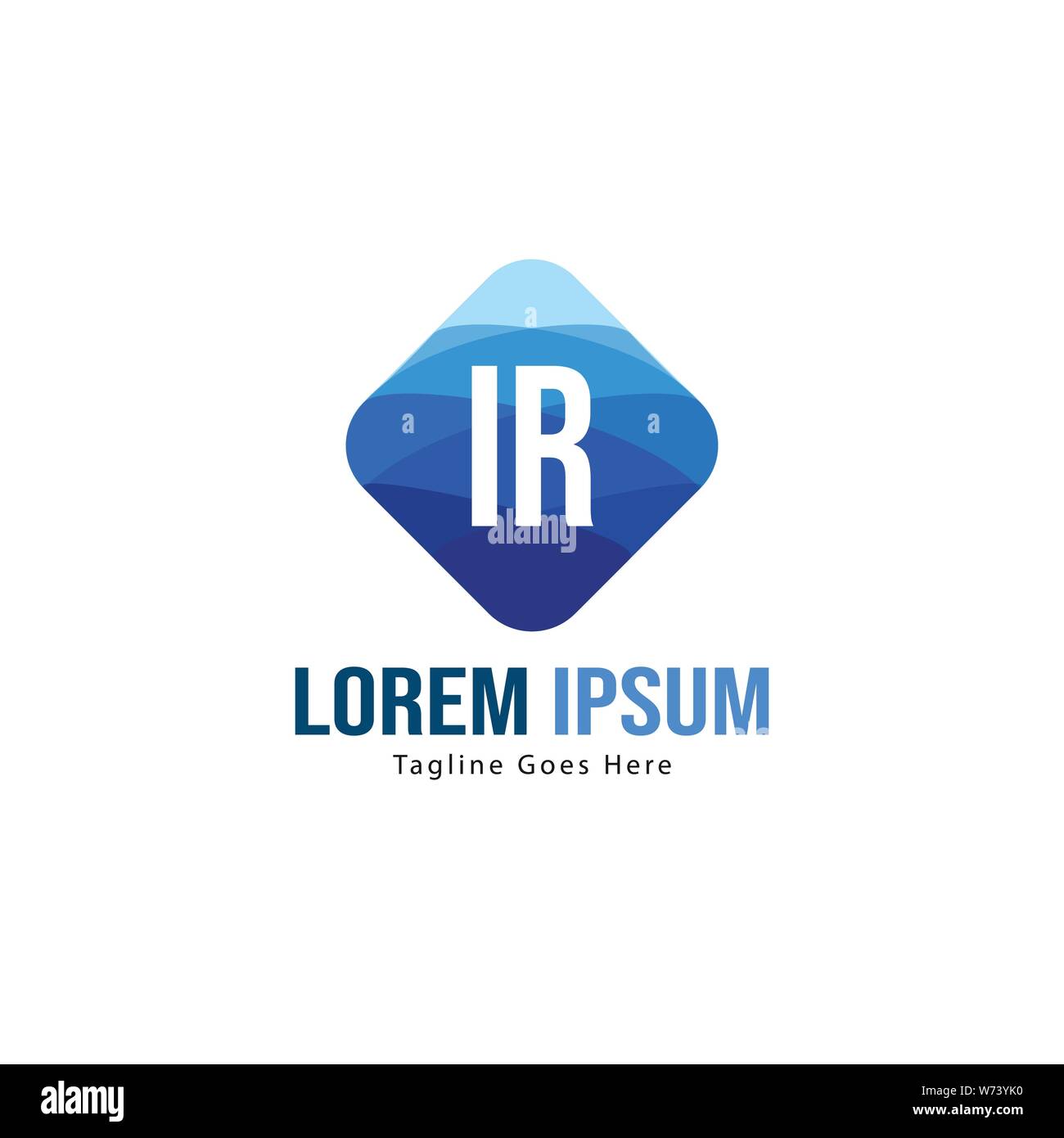 Initial IR logo template with modern frame. Minimalist IR letter logo ...