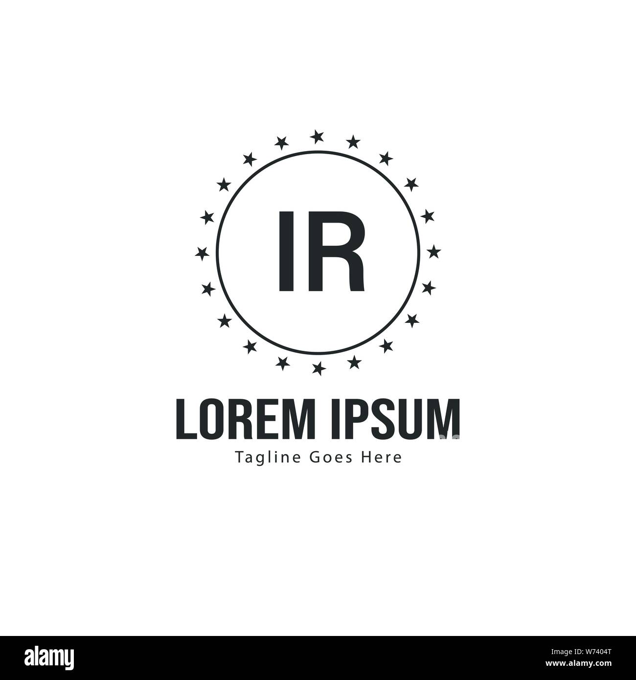 Initial IR logo template with modern frame. Minimalist IR letter logo ...