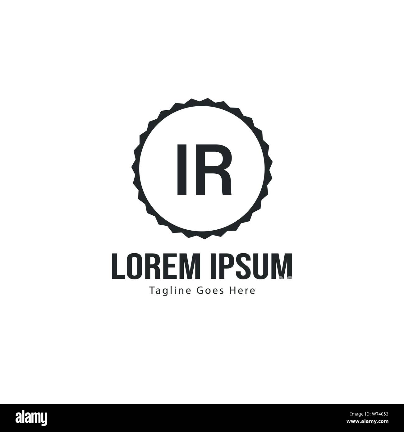 Initial IR logo template with modern frame. Minimalist IR letter logo ...