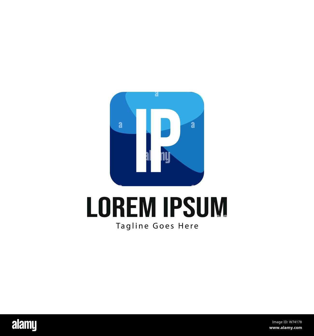 Initial IP logo template with modern frame. Minimalist IP letter logo ...
