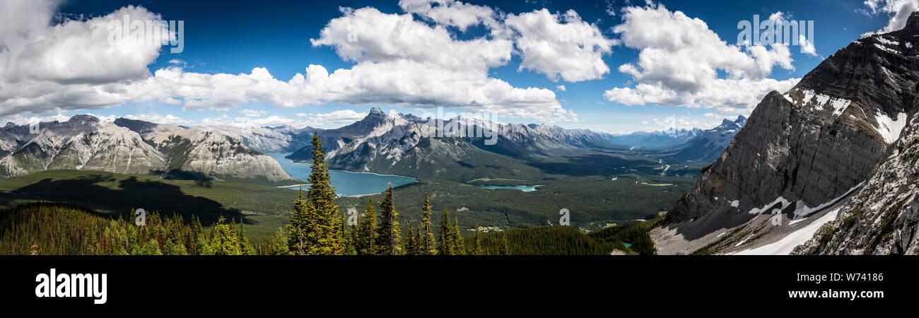 Panoramic View overlooking lake Minnewanka on C level Cirque Trail ...
