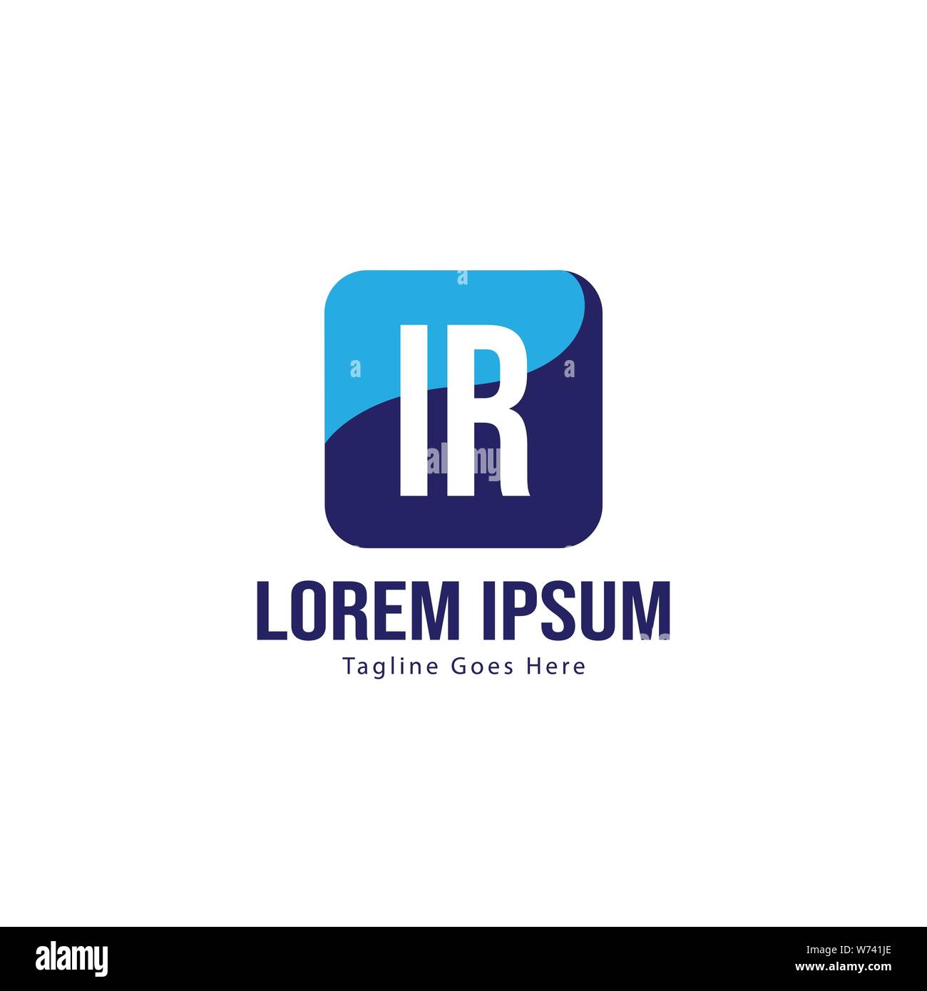 Initial IR logo template with modern frame. Minimalist IR letter logo ...