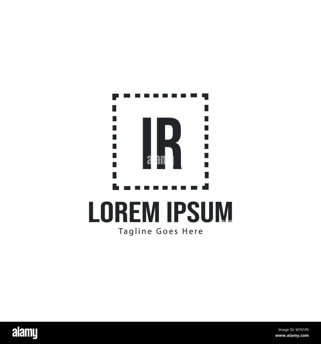 Initial IR logo template with modern frame. Minimalist IR letter logo ...