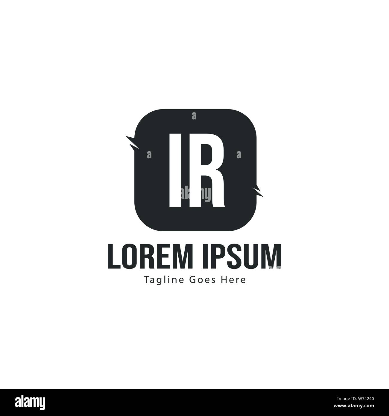 Initial IR logo template with modern frame. Minimalist IR letter logo ...