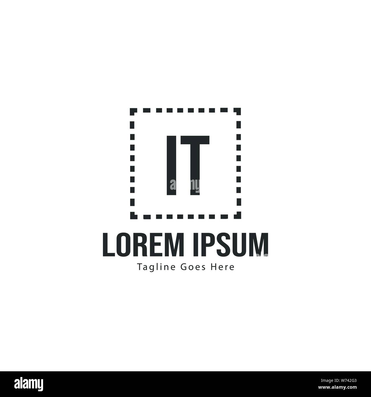 Initial IT logo template with modern frame. Minimalist IT letter logo ...