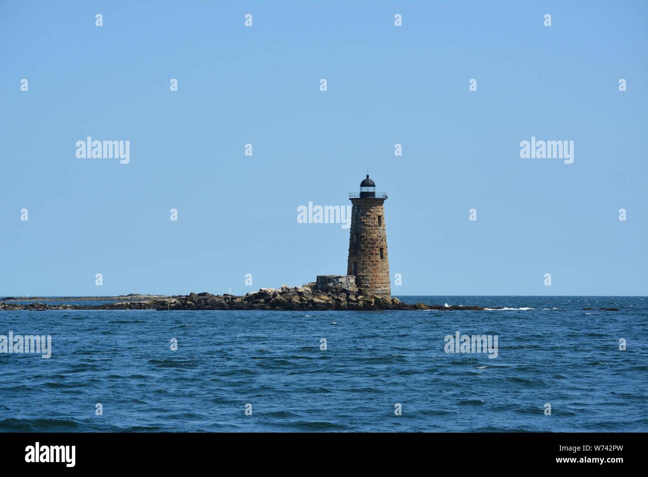 Whaleback Lighthouse in Portsmouth Harbor on the New Hampshire/Maine ...