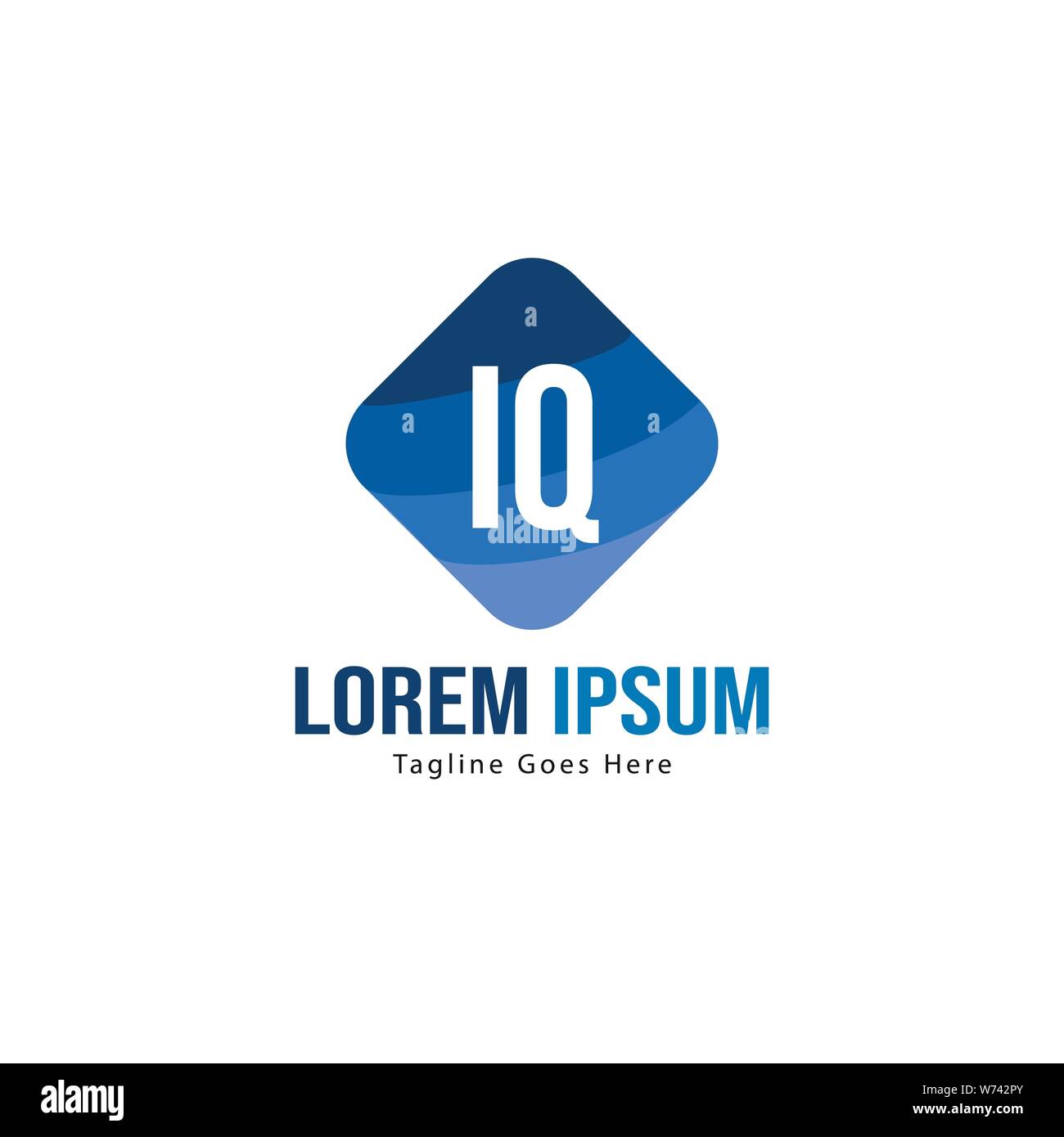 Initial IQ logo template with modern frame. Minimalist IQ letter logo ...