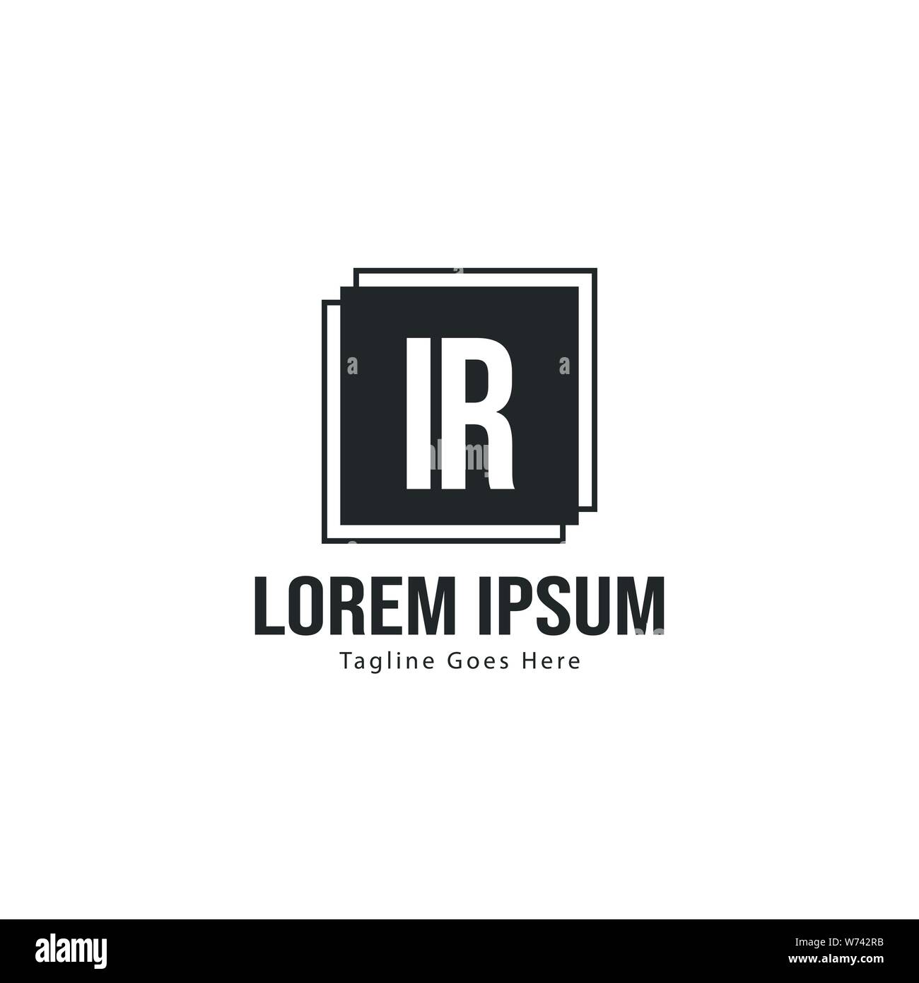 Initial IR logo template with modern frame. Minimalist IR letter logo ...