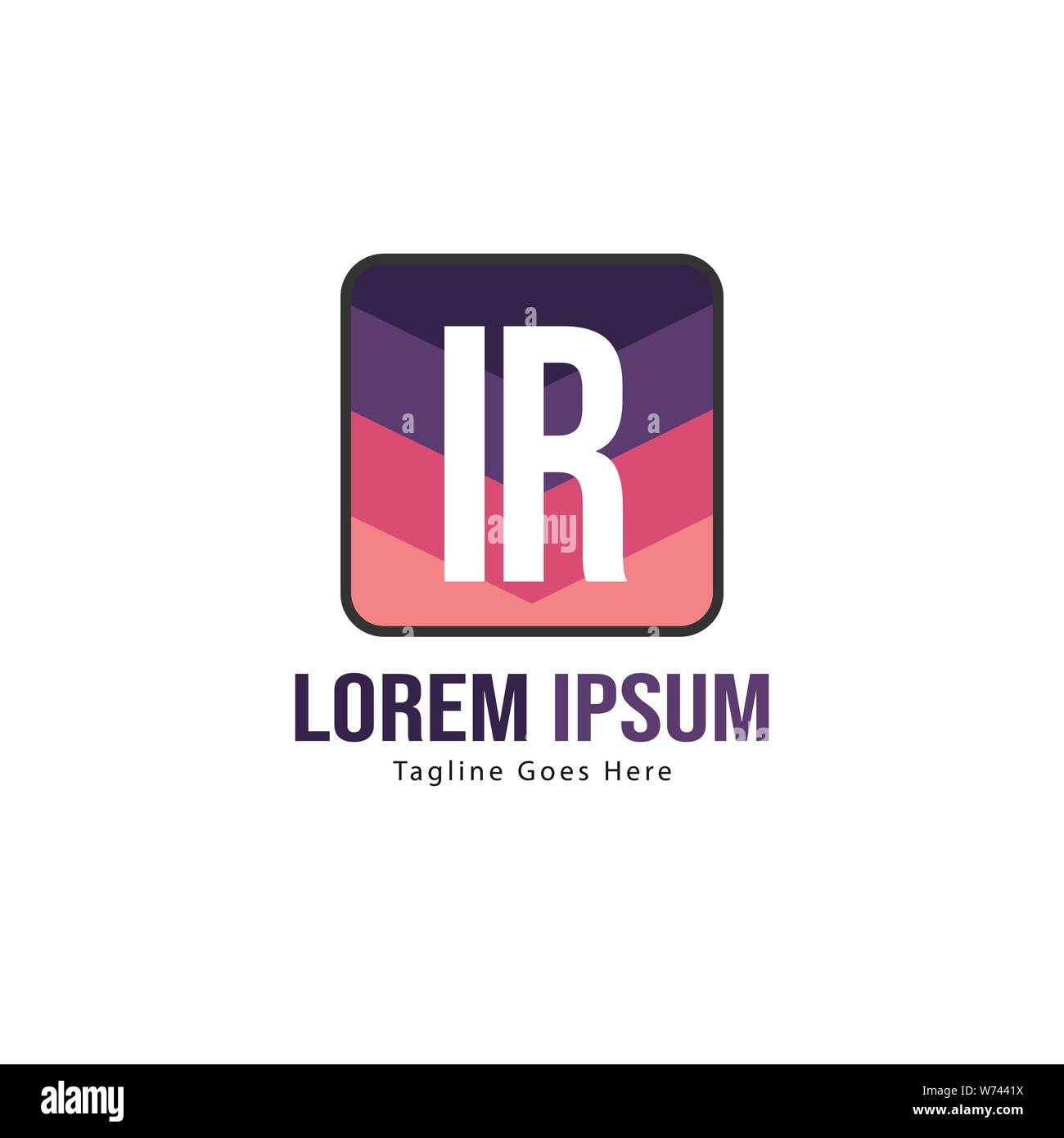 Initial IR logo template with modern frame. Minimalist IR letter logo ...