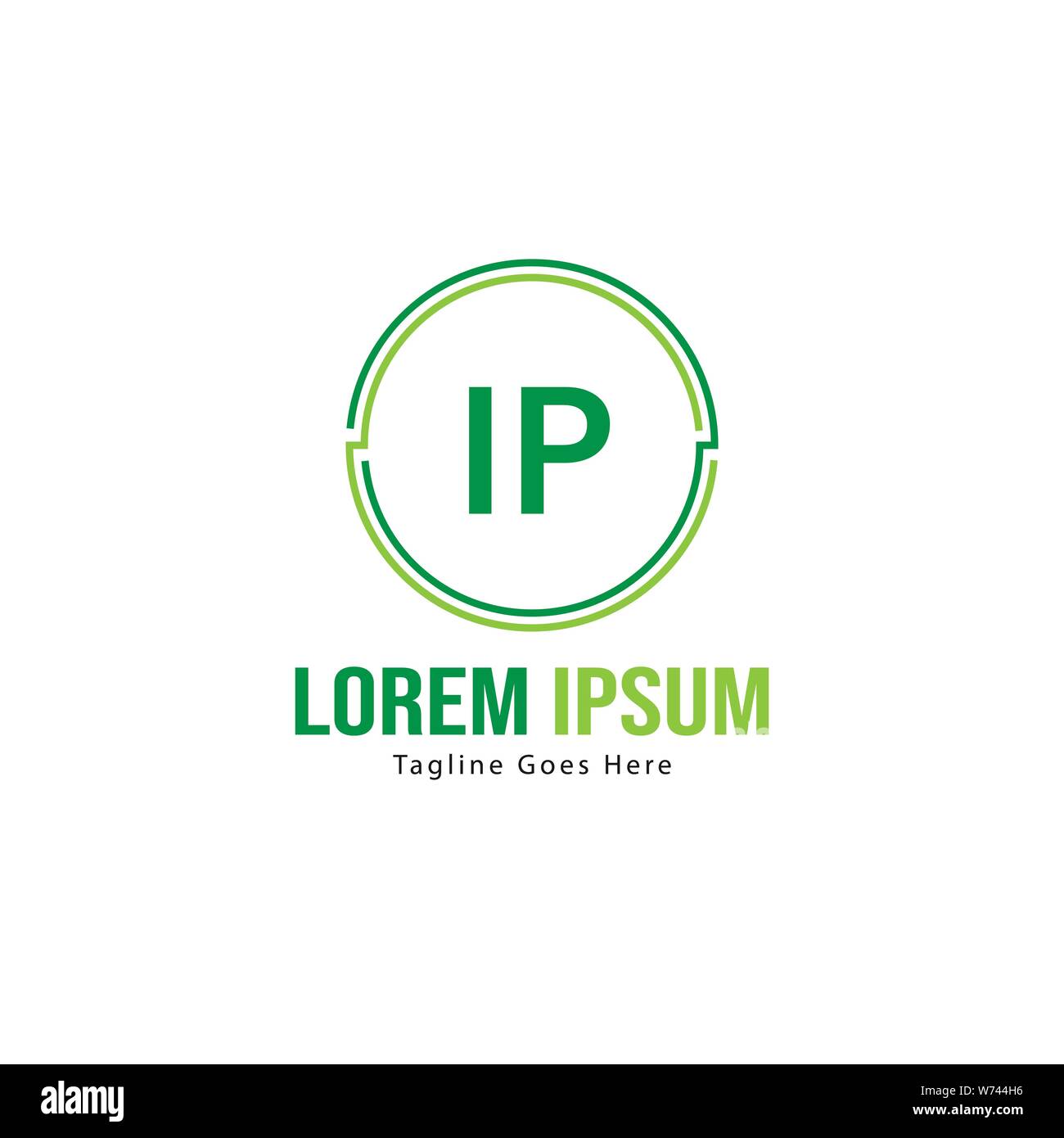 Initial IP logo template with modern frame. Minimalist IP letter logo ...