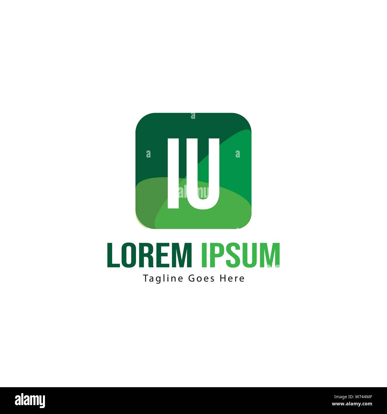 Initial IU logo template with modern frame. Minimalist IU letter logo ...