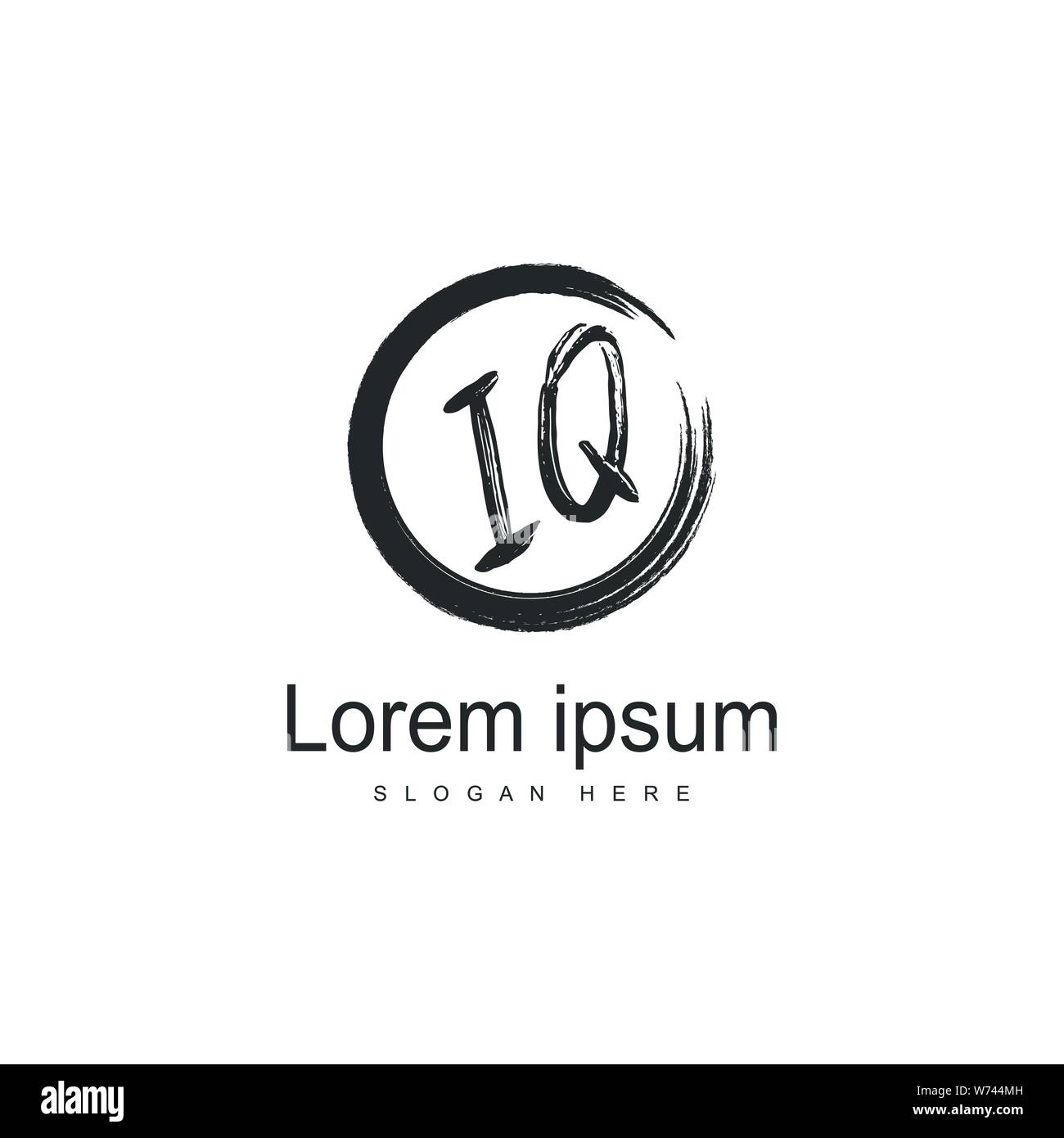 Initial IQ logo template with modern frame. Minimalist IQ letter logo ...