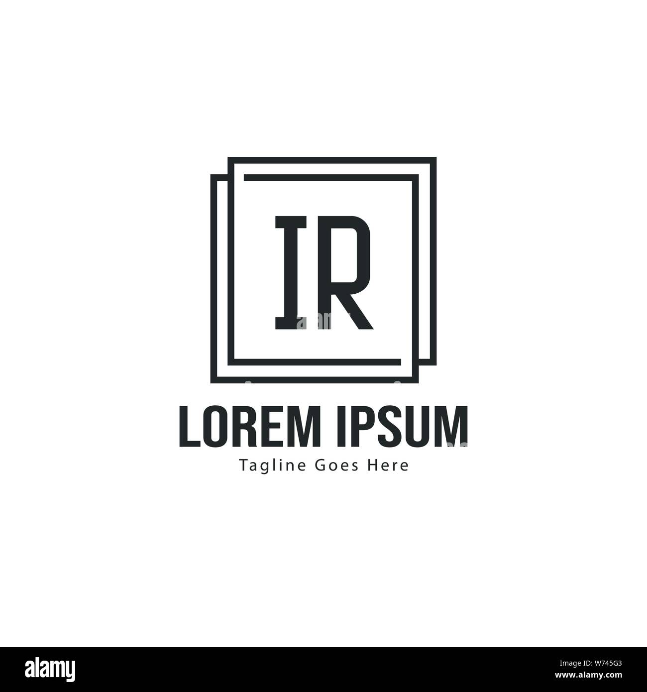 Initial IR logo template with modern frame. Minimalist IR letter logo ...