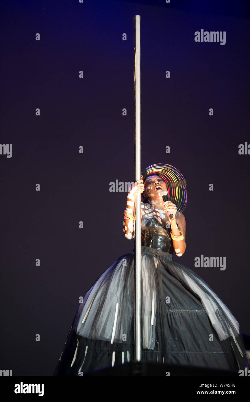 Brighton, UK. 04th Aug, 2019. Grace Jones performs at LOVEBN1FEST as ...