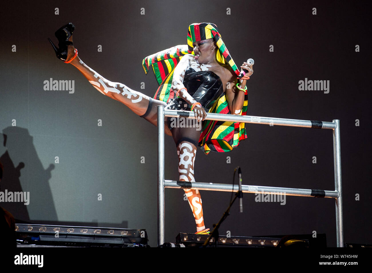 Brighton, UK. 04th Aug, 2019. Grace Jones performs at LOVEBN1FEST as ...