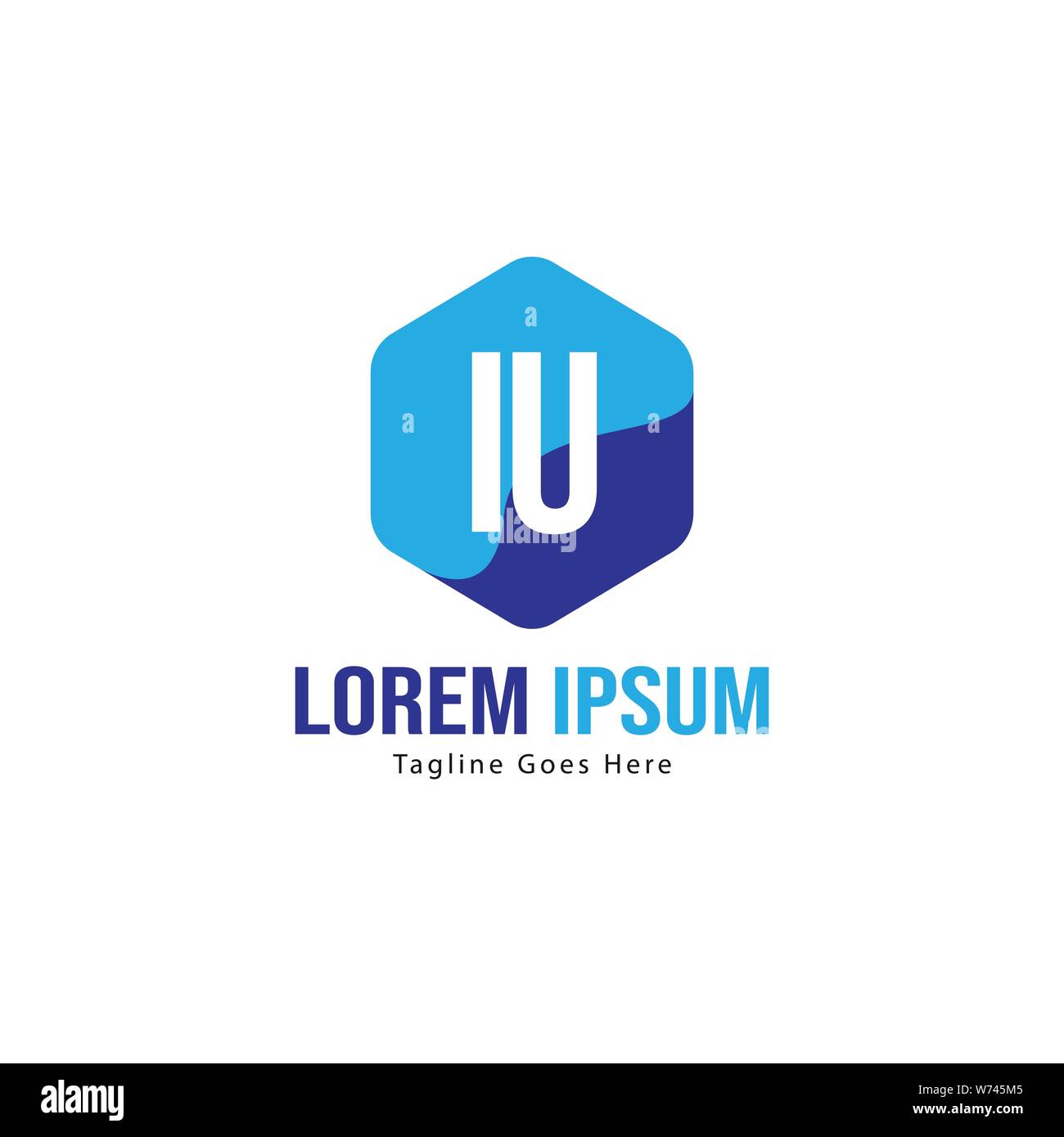 Initial IU logo template with modern frame. Minimalist IU letter logo ...