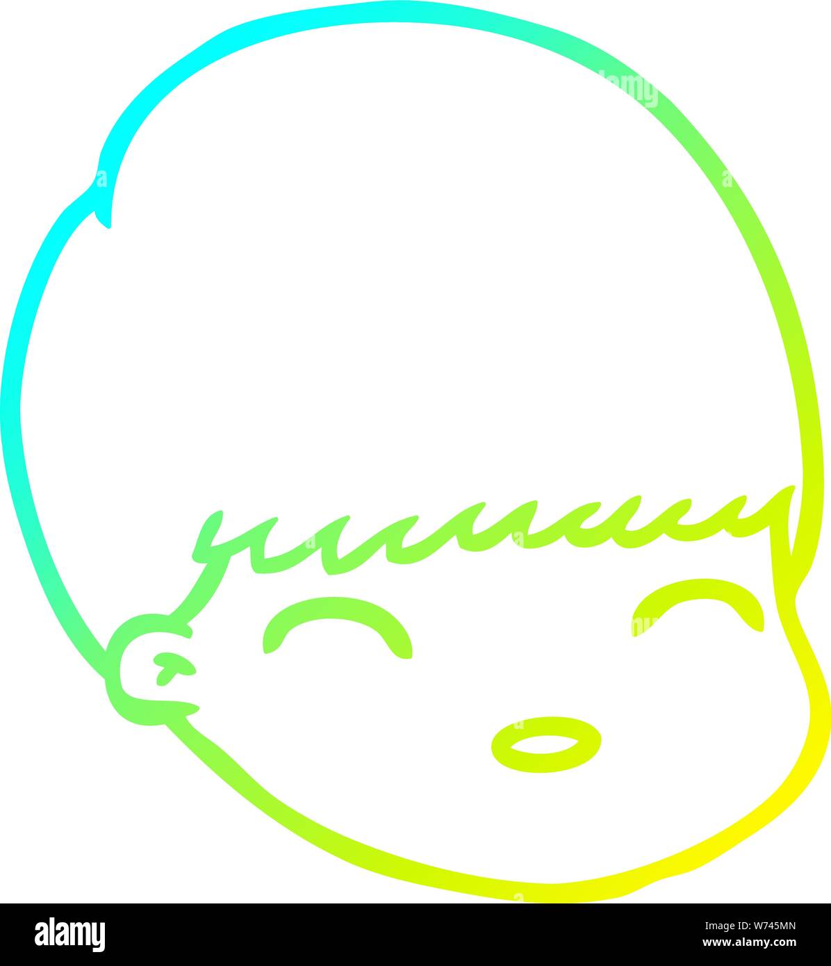 cold gradient line drawing of a cartoon male face Stock Vector Image ...