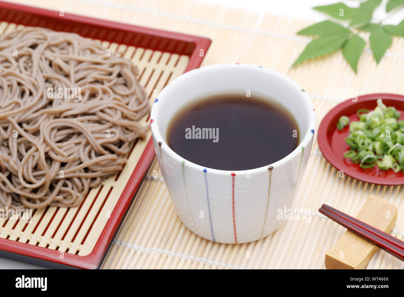 Japanese Zaru soba noodles on plate on white background Stock Photo - Alamy