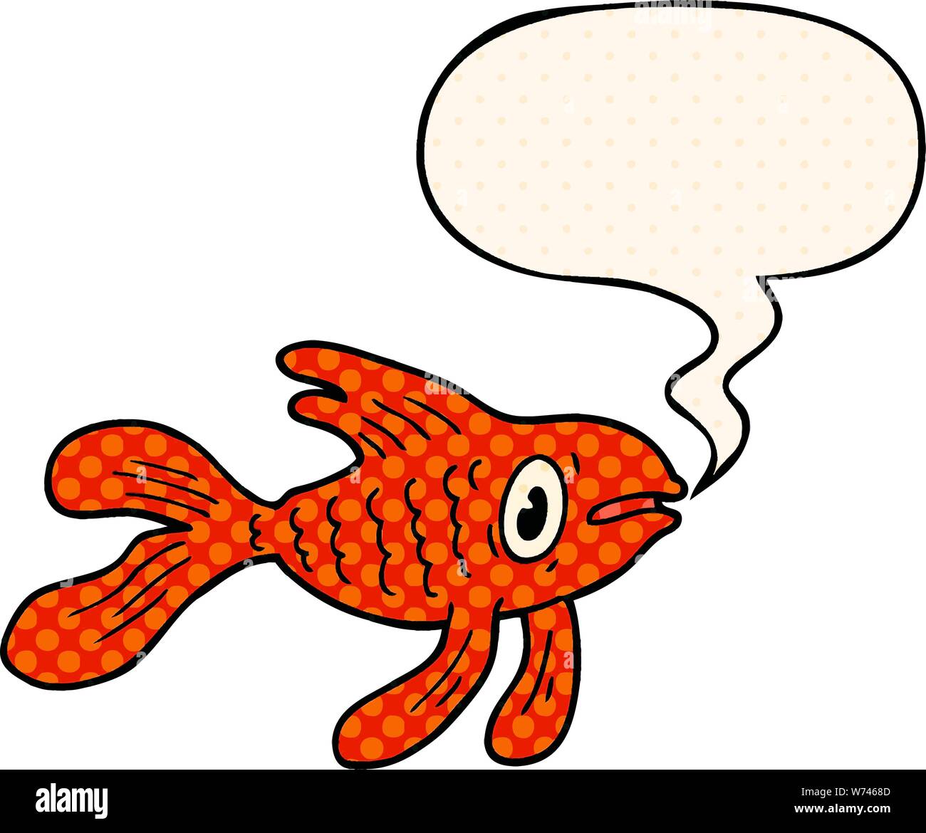 cartoon fish with speech bubble in comic book style Stock Vector Image ...