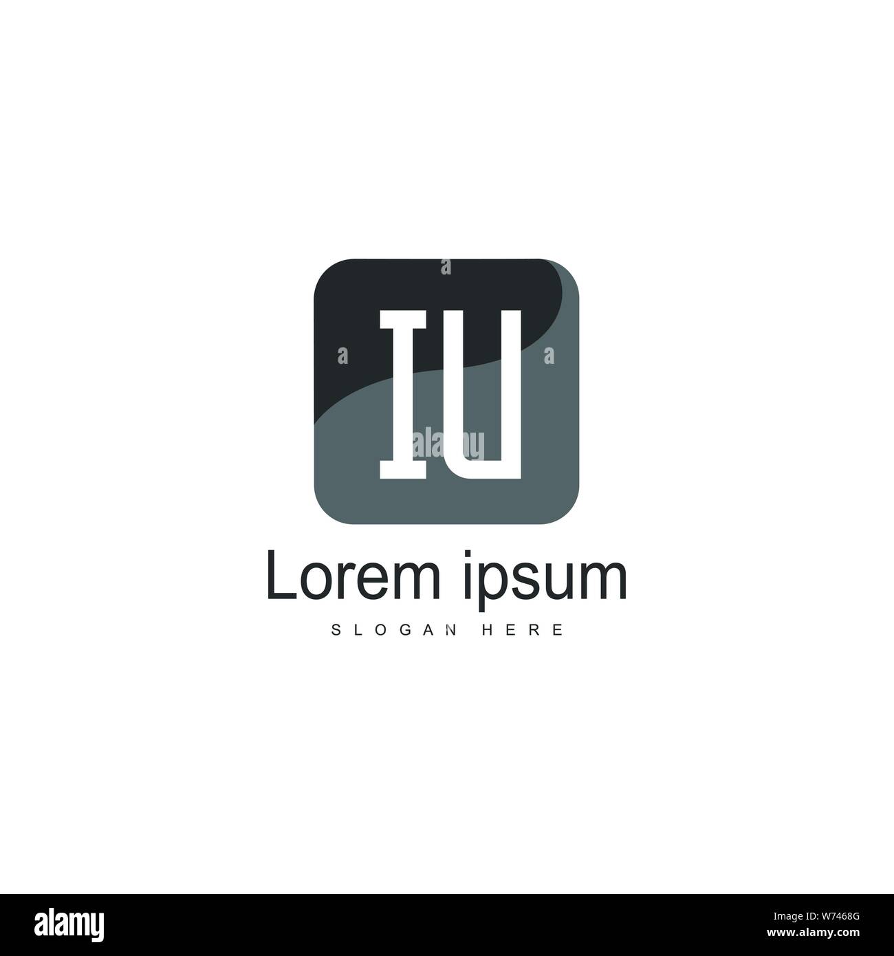 Initial IU logo template with modern frame. Minimalist IU letter logo ...