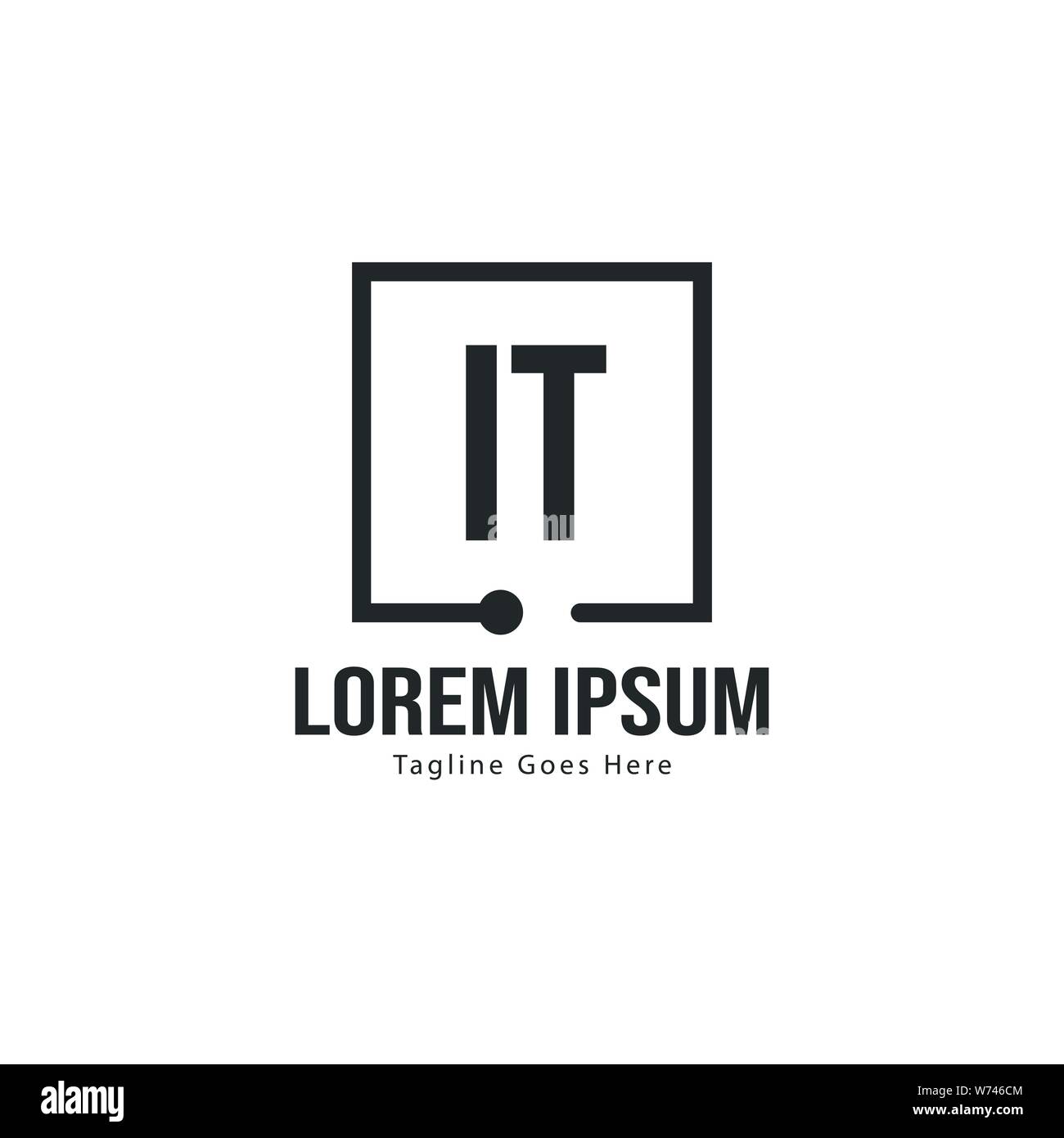 Initial IT logo template with modern frame. Minimalist IT letter logo ...
