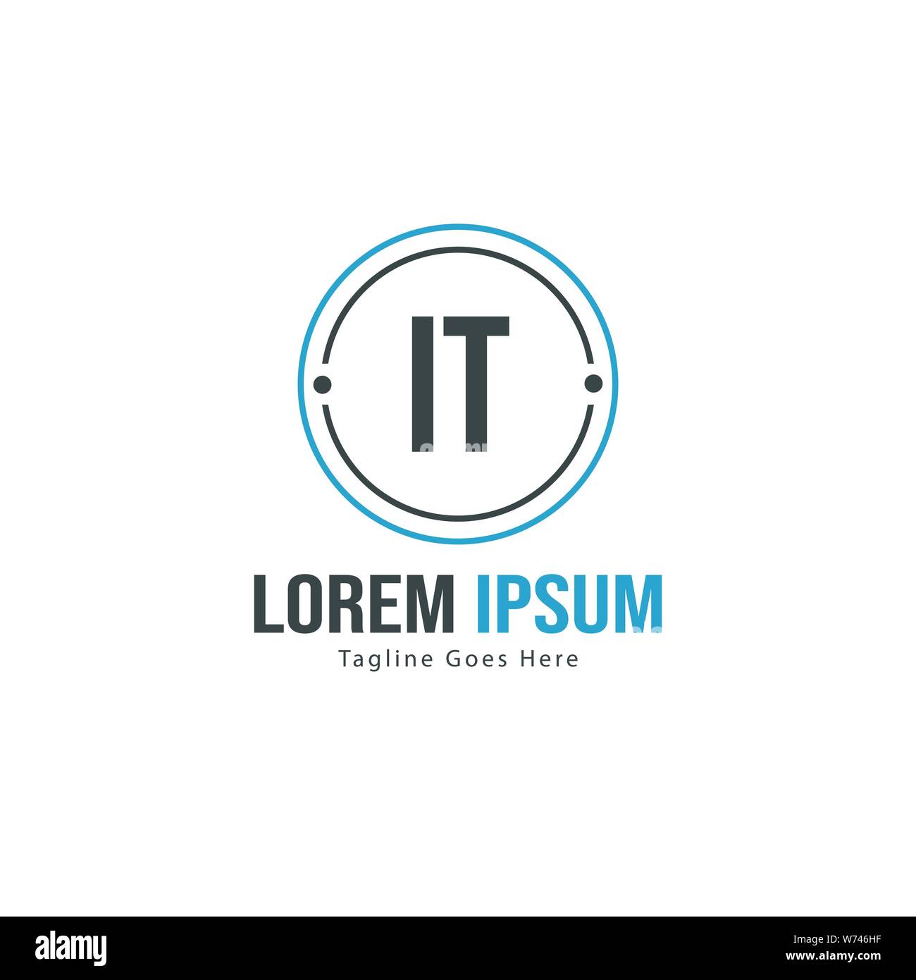 Initial IT logo template with modern frame. Minimalist IT letter logo ...