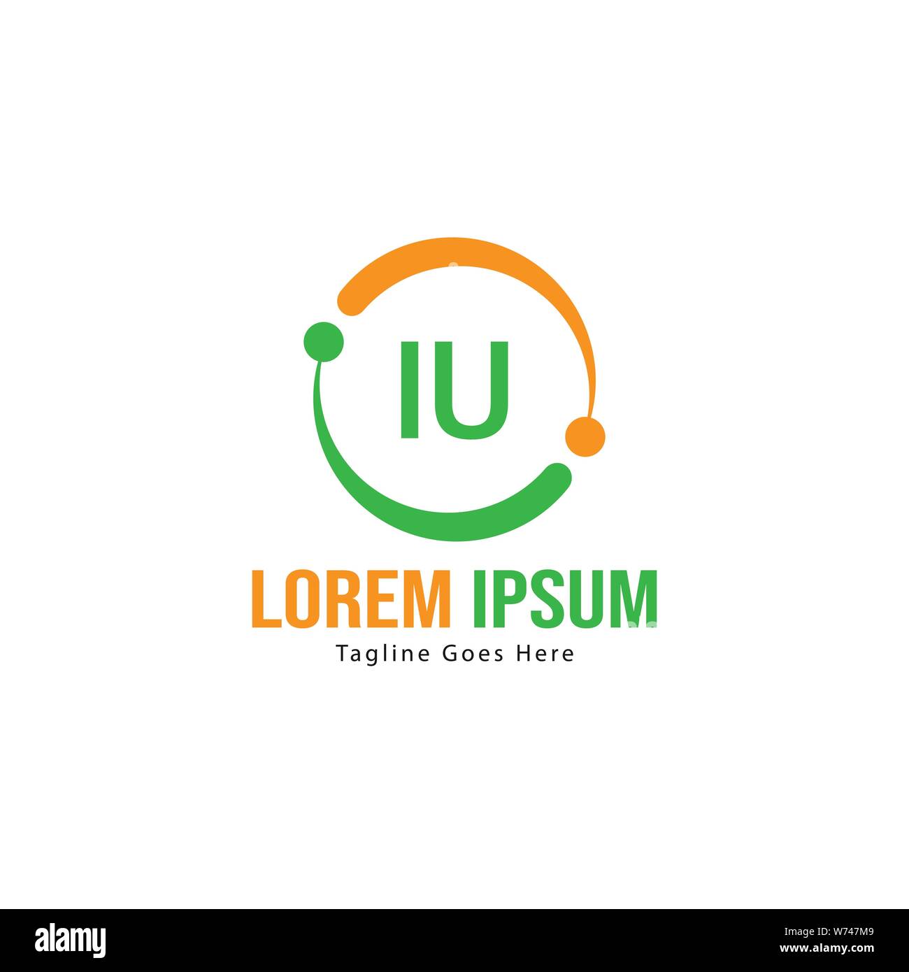 Initial IU logo template with modern frame. Minimalist IU letter logo ...