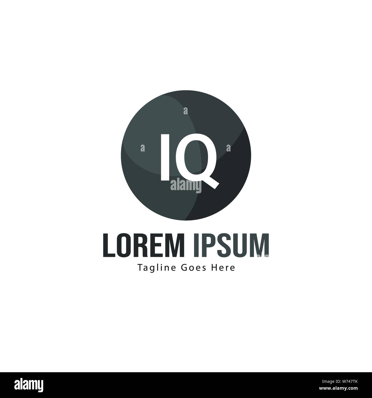 Initial IQ logo template with modern frame. Minimalist IQ letter logo ...