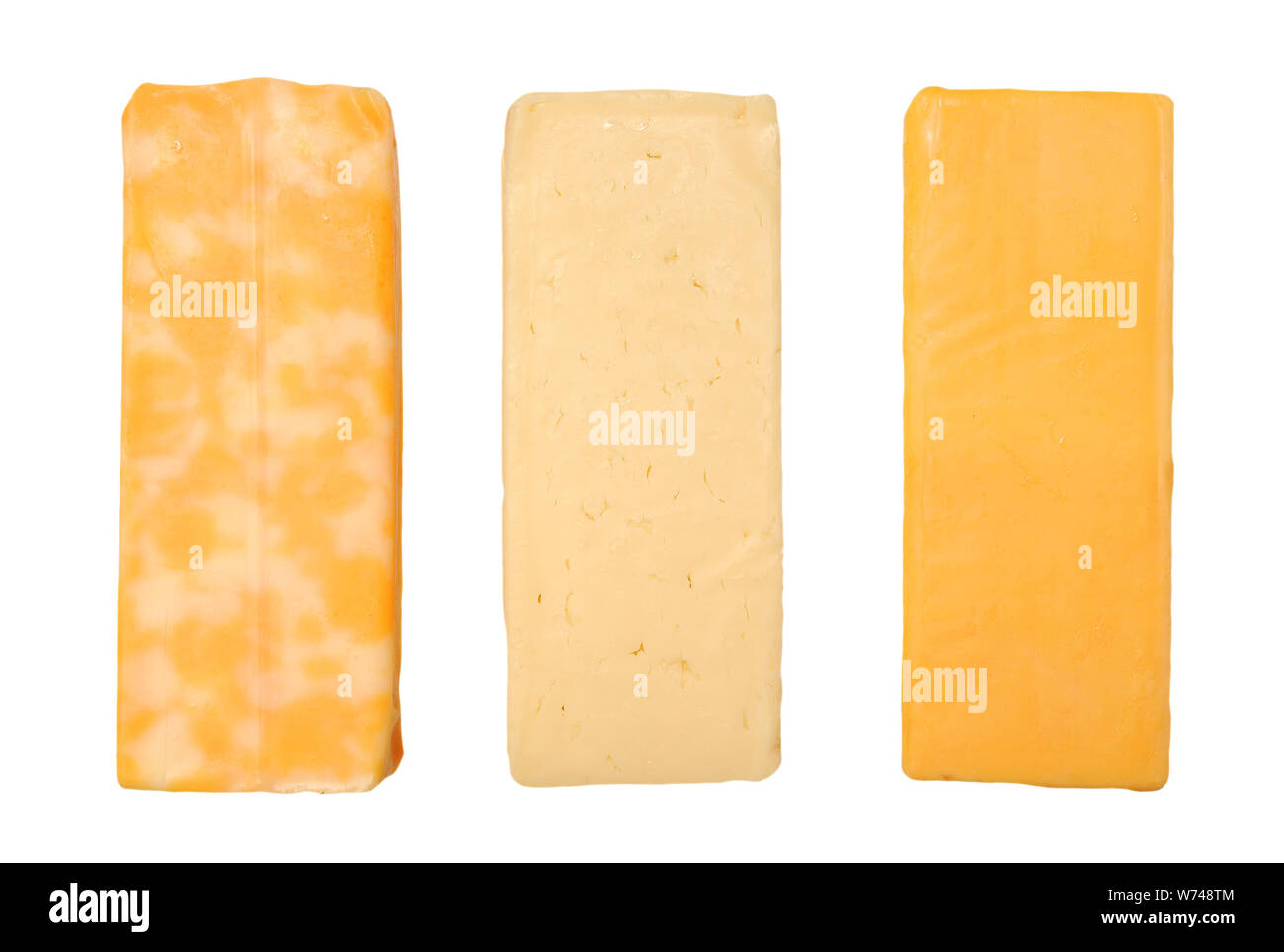 three Cheese bars isolated on white background Stock Photo - Alamy