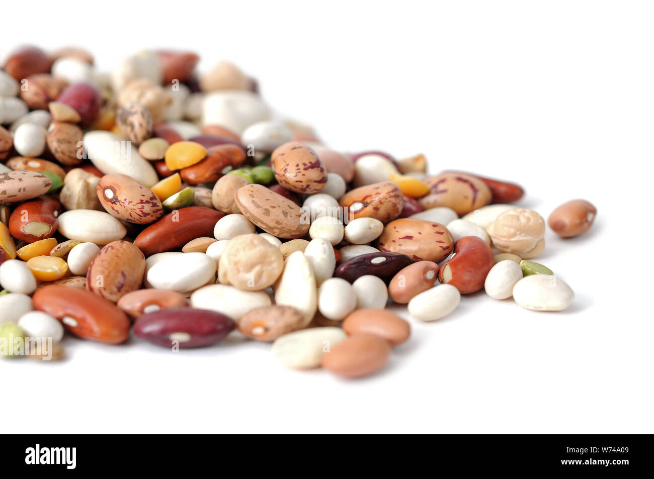 mix bean on white background Stock Photo - Alamy