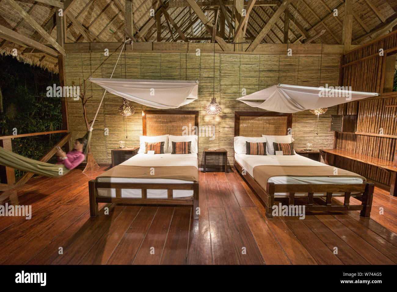 Luxury resort in the jungle, Peruvian Amazon Stock Photo - Alamy