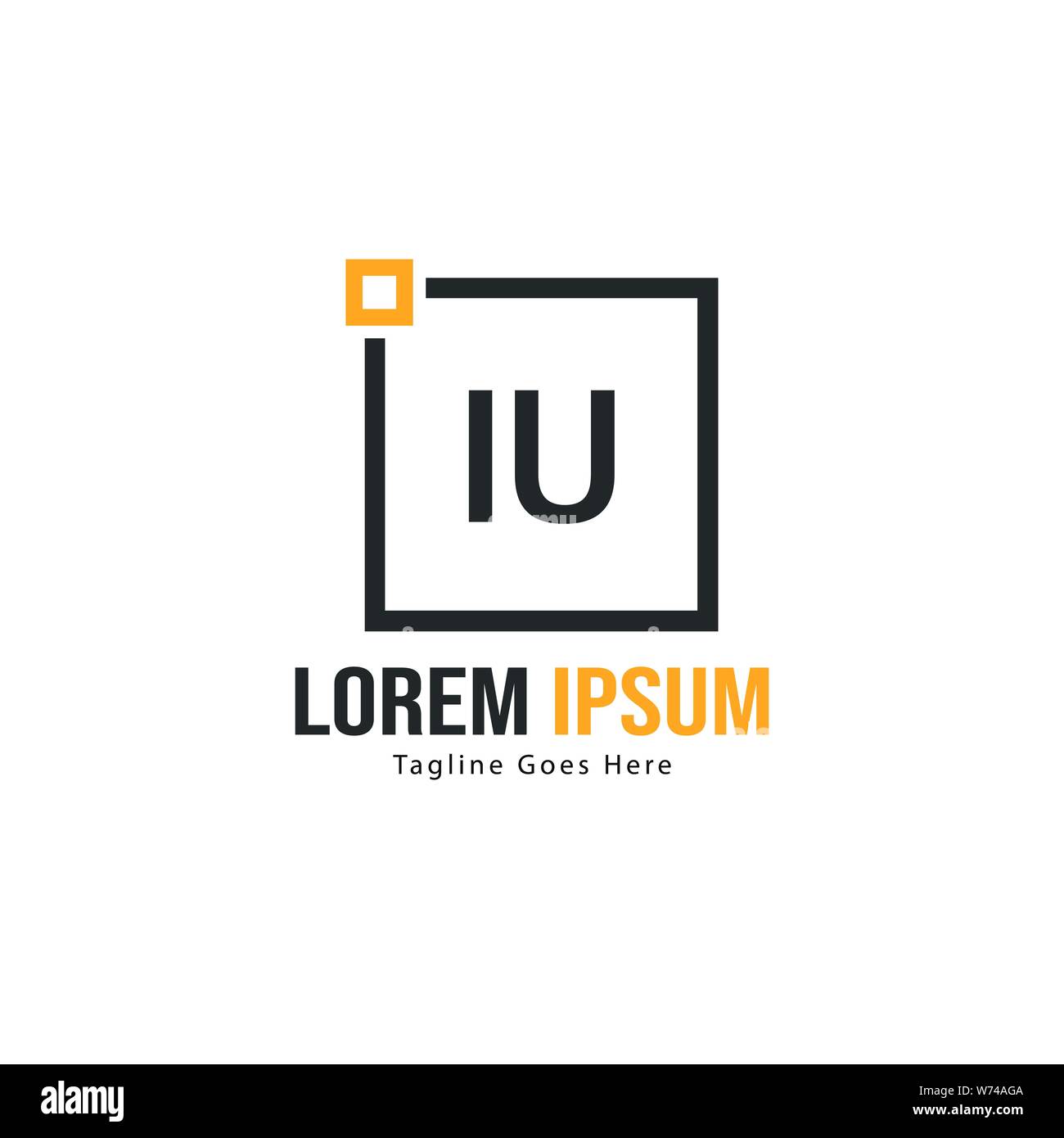 Initial IU logo template with modern frame. Minimalist IU letter logo ...
