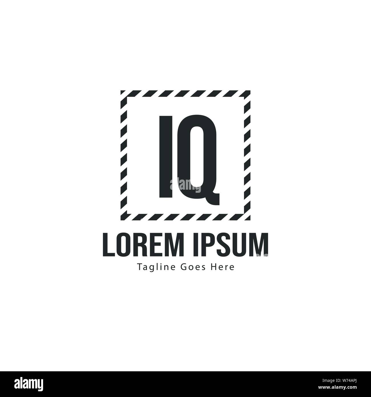 Initial IQ logo template with modern frame. Minimalist IQ letter logo ...