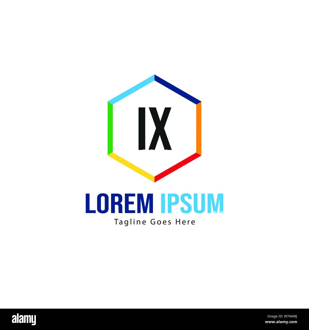 Initial IX logo template with modern frame. Minimalist IX letter logo ...