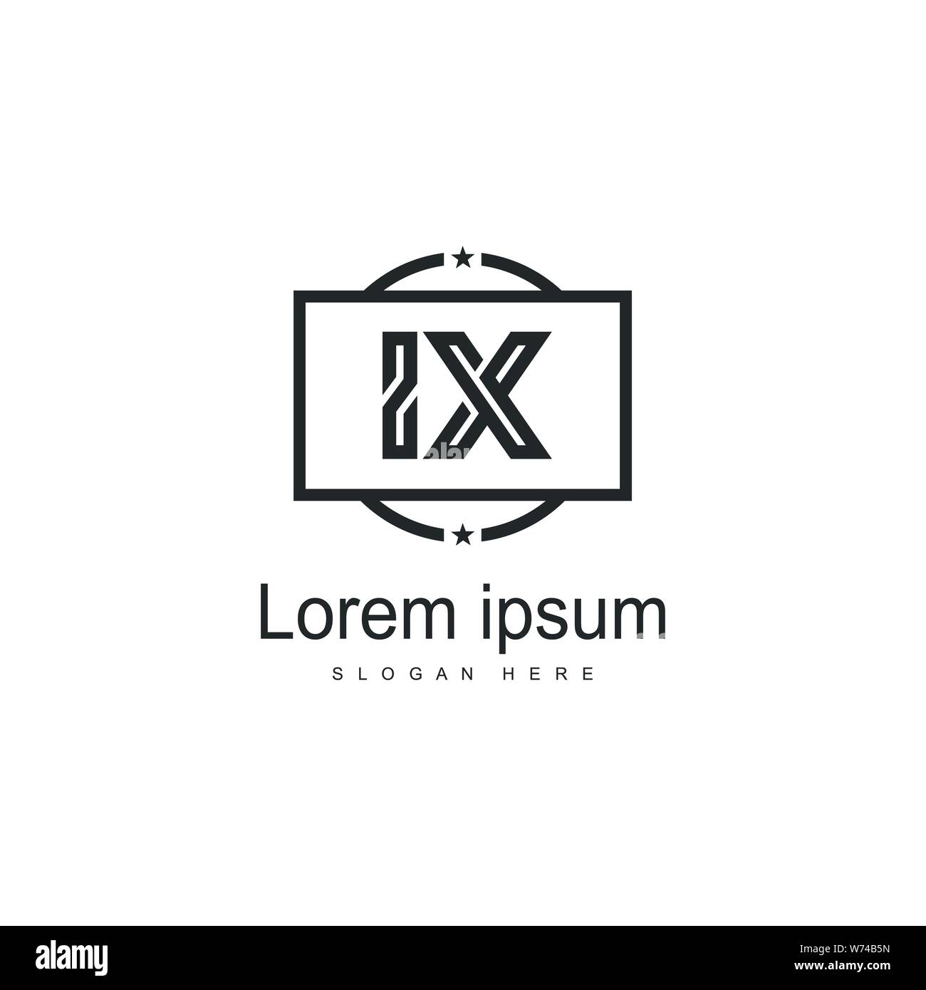 Initial IX logo template with modern frame. Minimalist IX letter logo ...