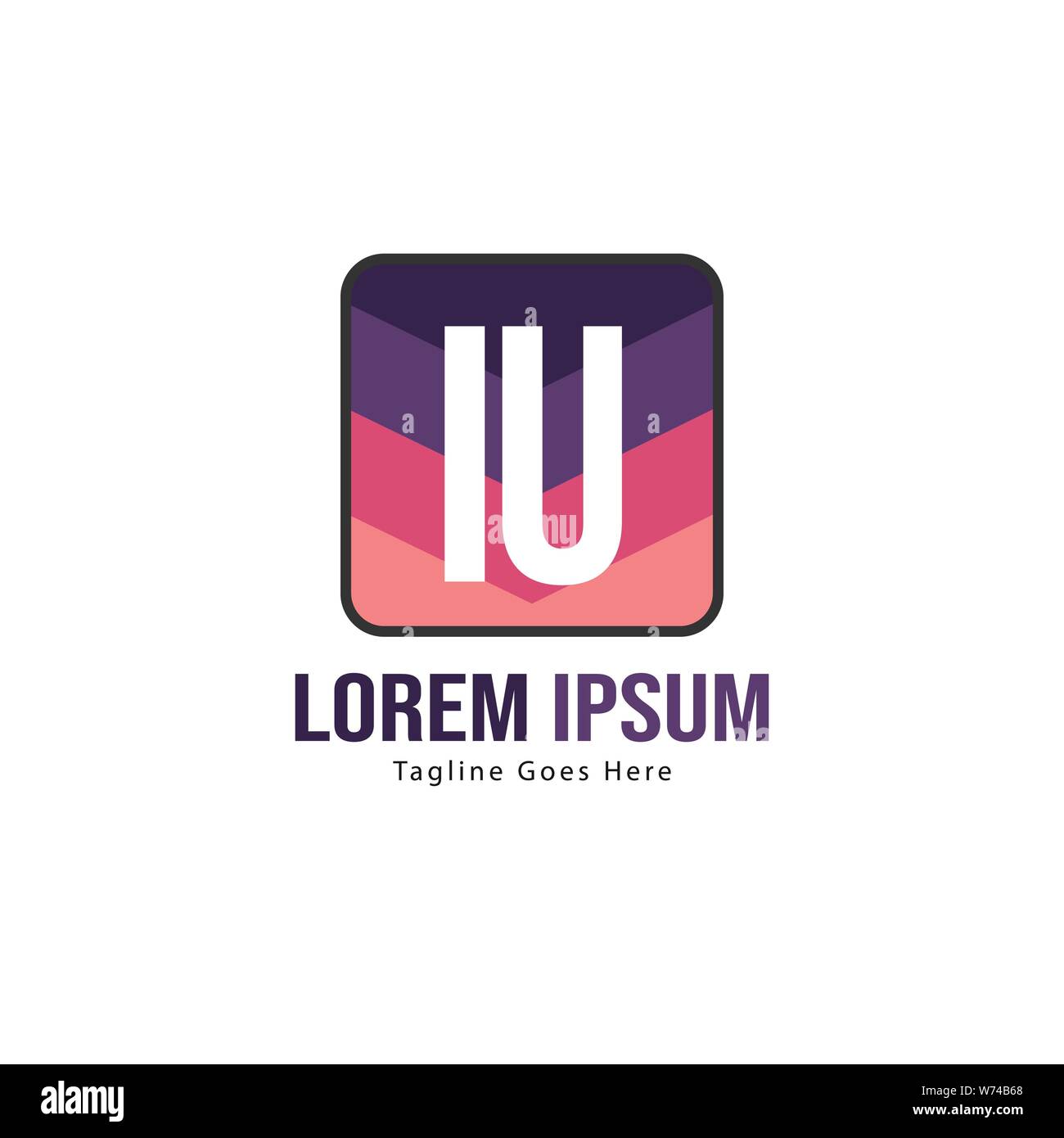 Initial IU logo template with modern frame. Minimalist IU letter logo vector illustration design ...