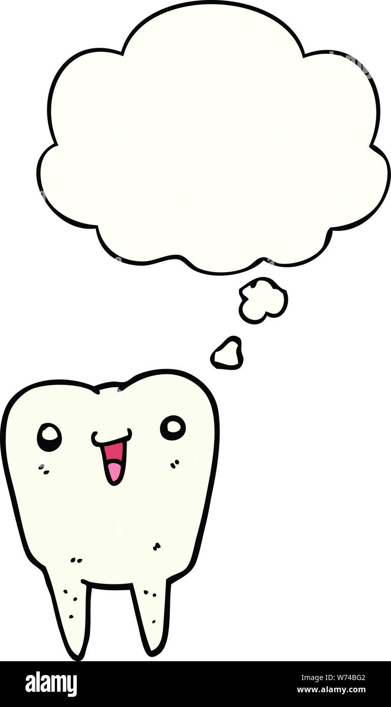 cartoon tooth with thought bubble Stock Vector Image & Art - Alamy