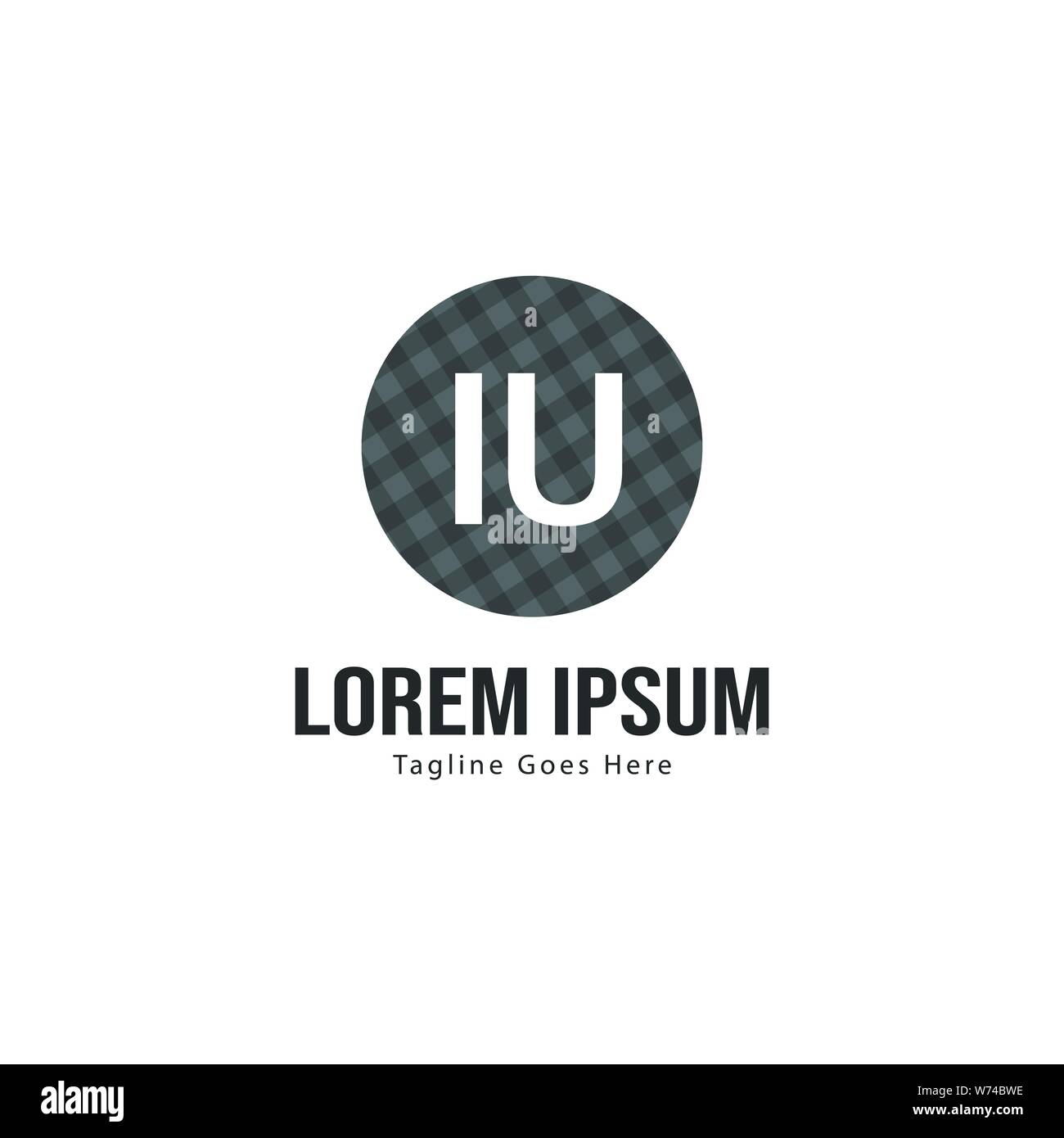Initial IU logo template with modern frame. Minimalist IU letter logo ...