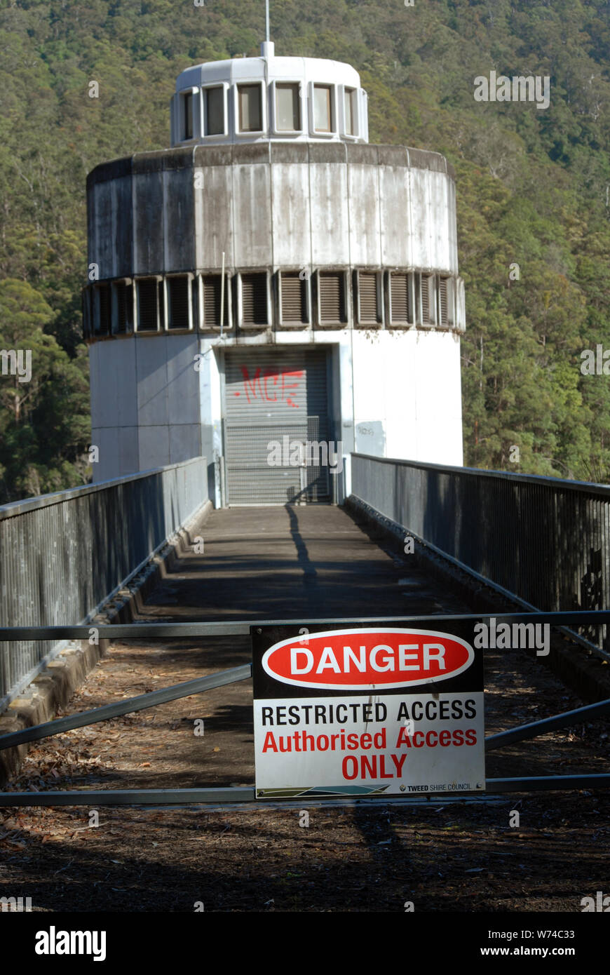 Control tower at the Clarrie Hall Dam, Uki, New South Wales, Australia ...