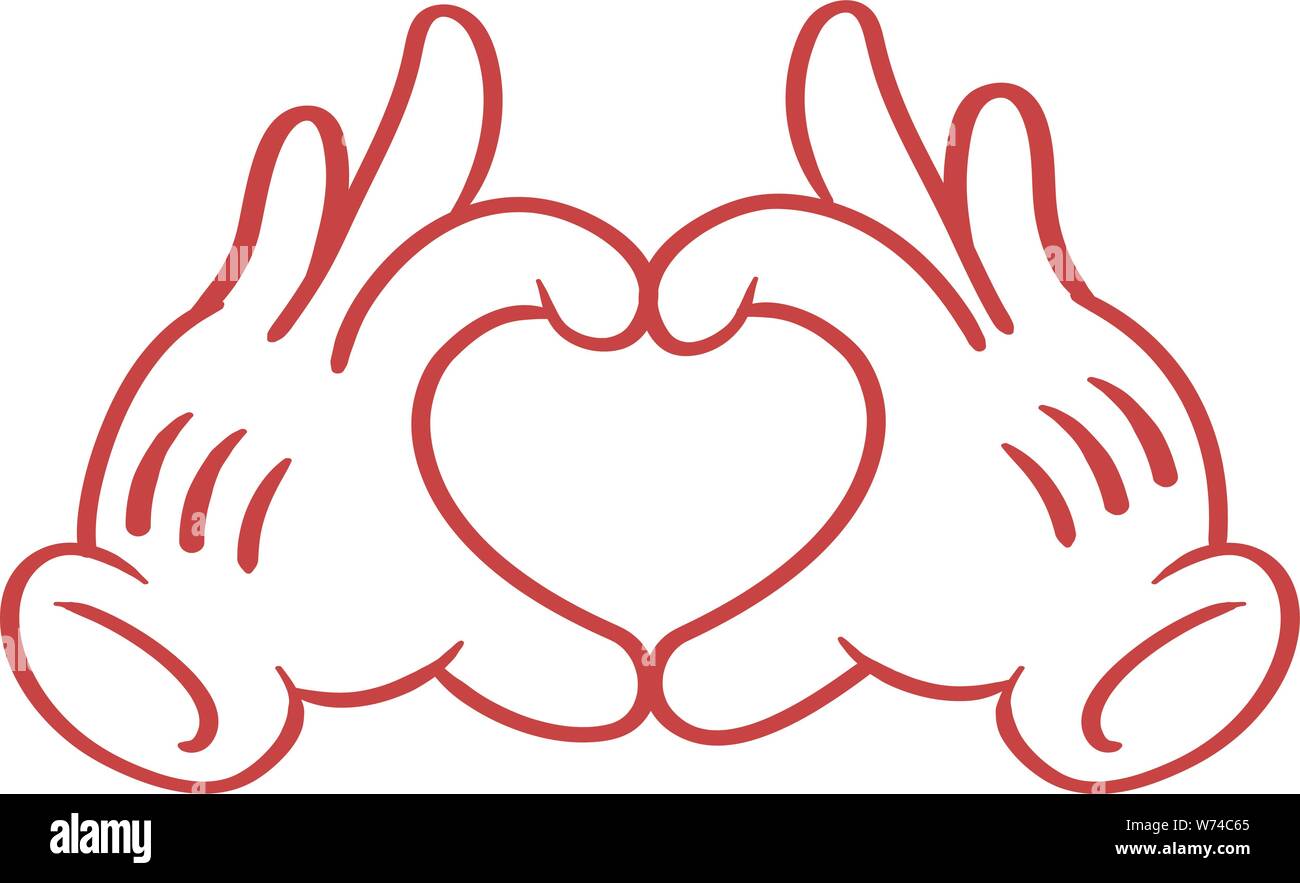Cartoon heart sign hands emoticon Stock Vector Image & Art - Alamy