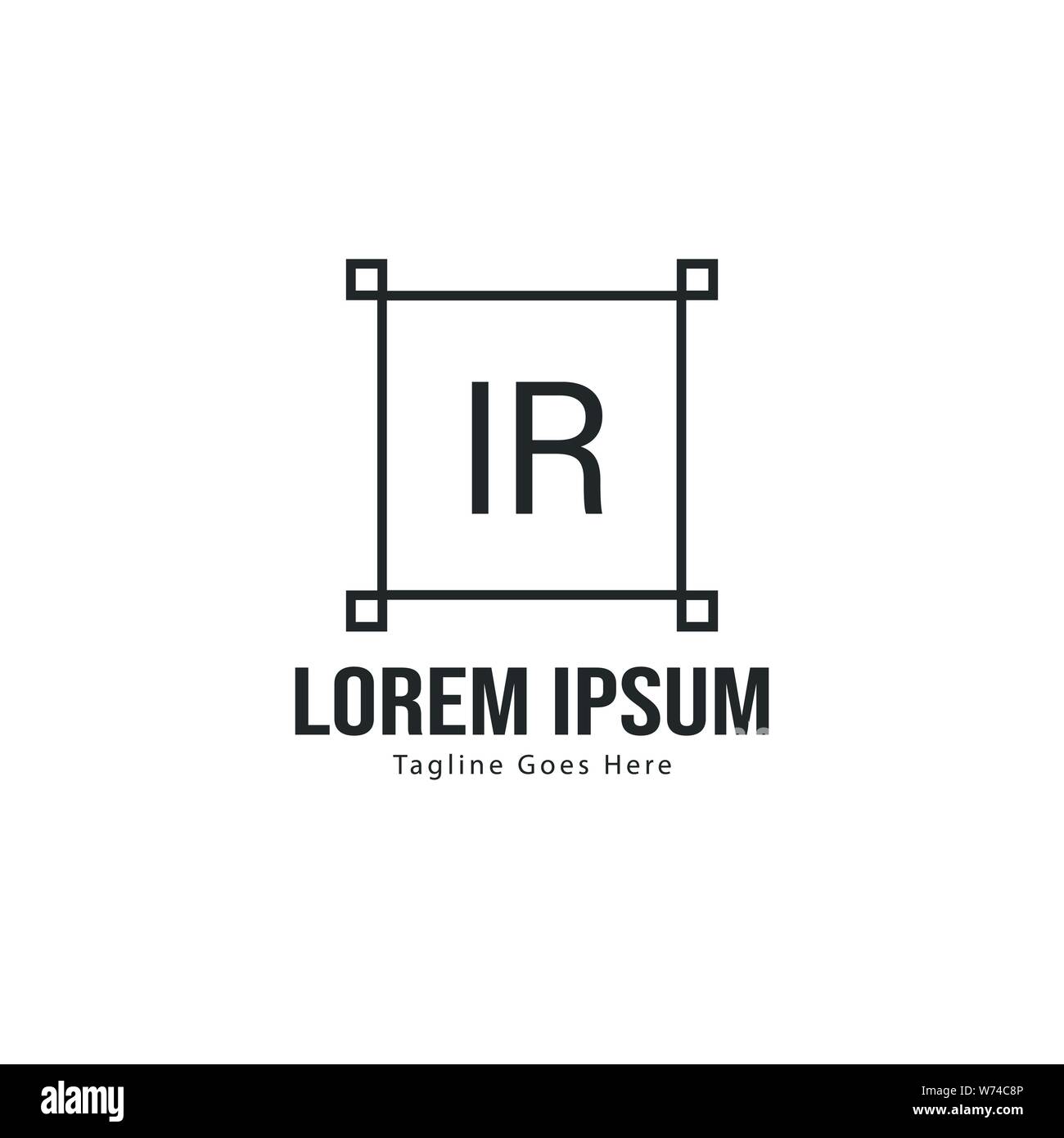 Initial IR logo template with modern frame. Minimalist IR letter logo ...
