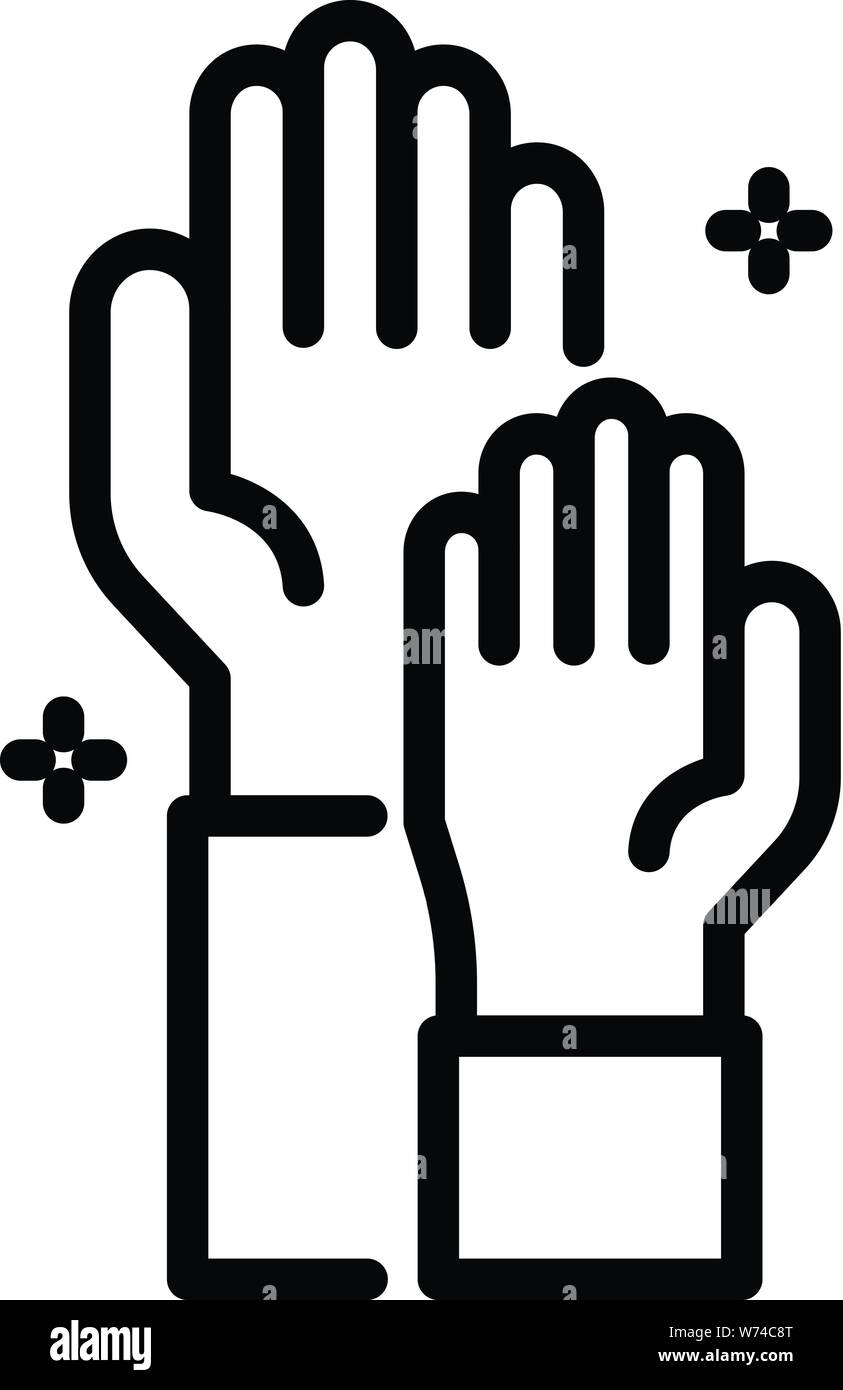 Hand teamwork icon, outline style Stock Vector Image & Art - Alamy