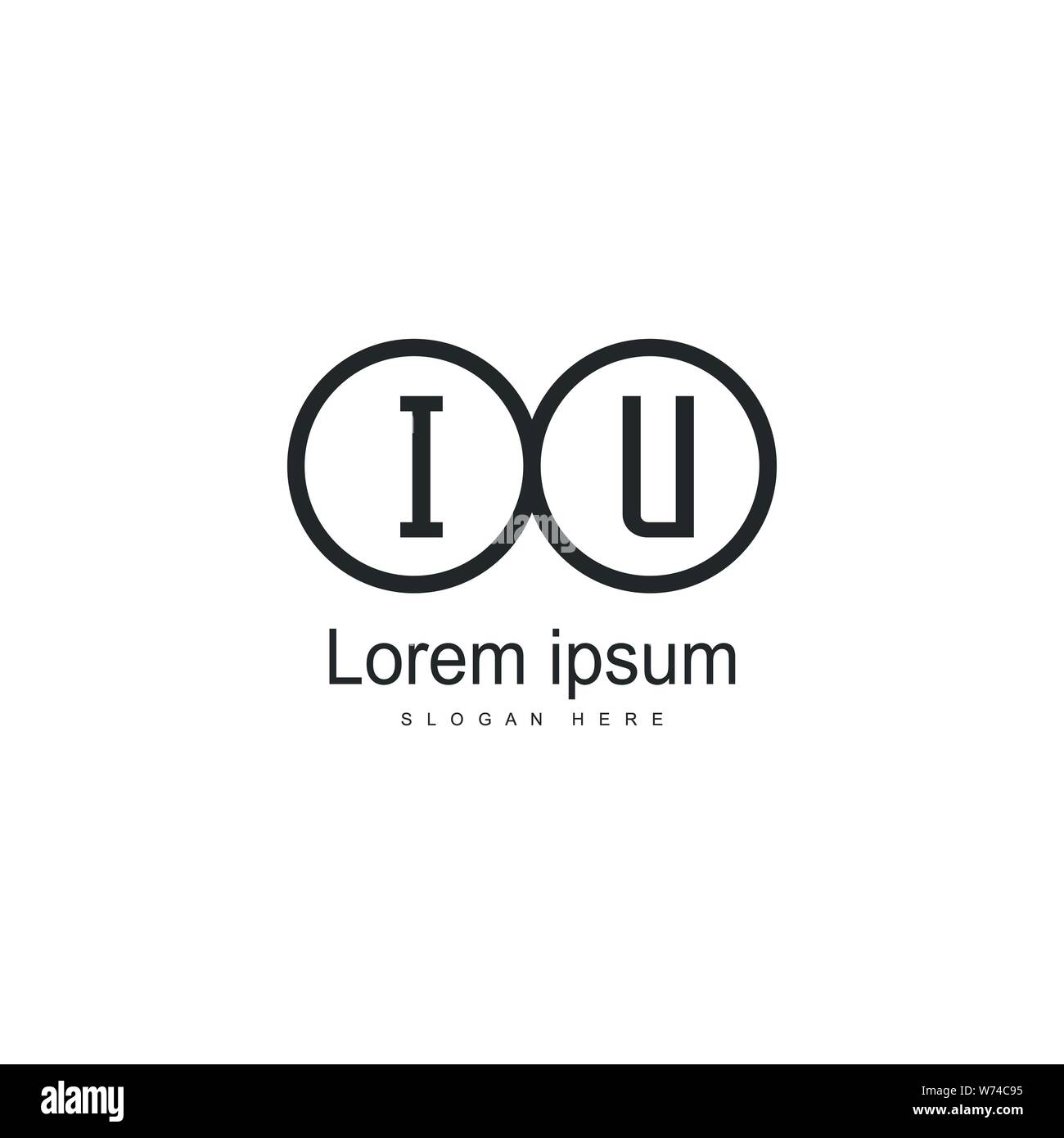 Initial IU logo template with modern frame. Minimalist IU letter logo ...