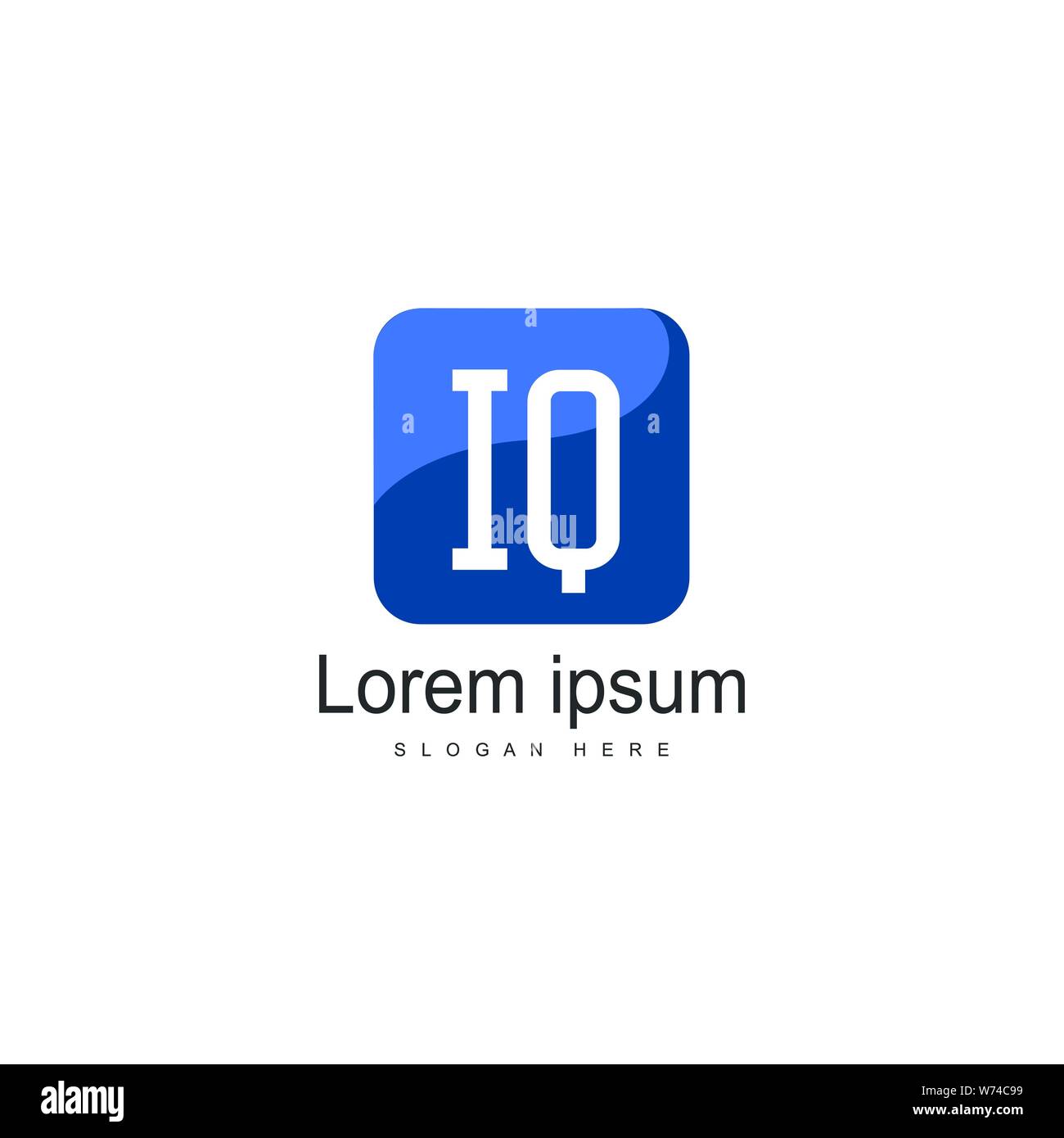Initial IQ logo template with modern frame. Minimalist IQ letter logo ...
