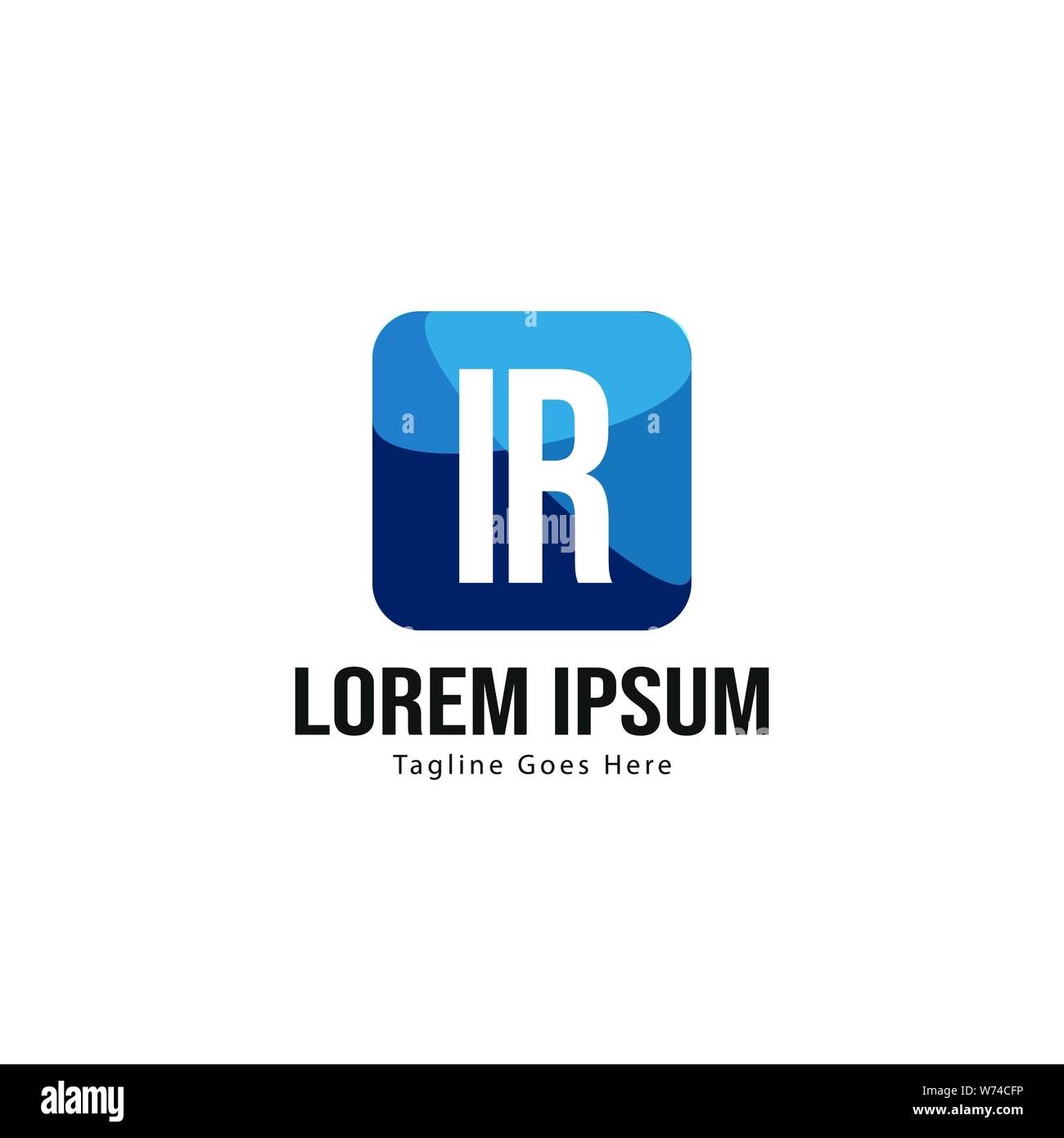 Initial IR logo template with modern frame. Minimalist IR letter logo ...