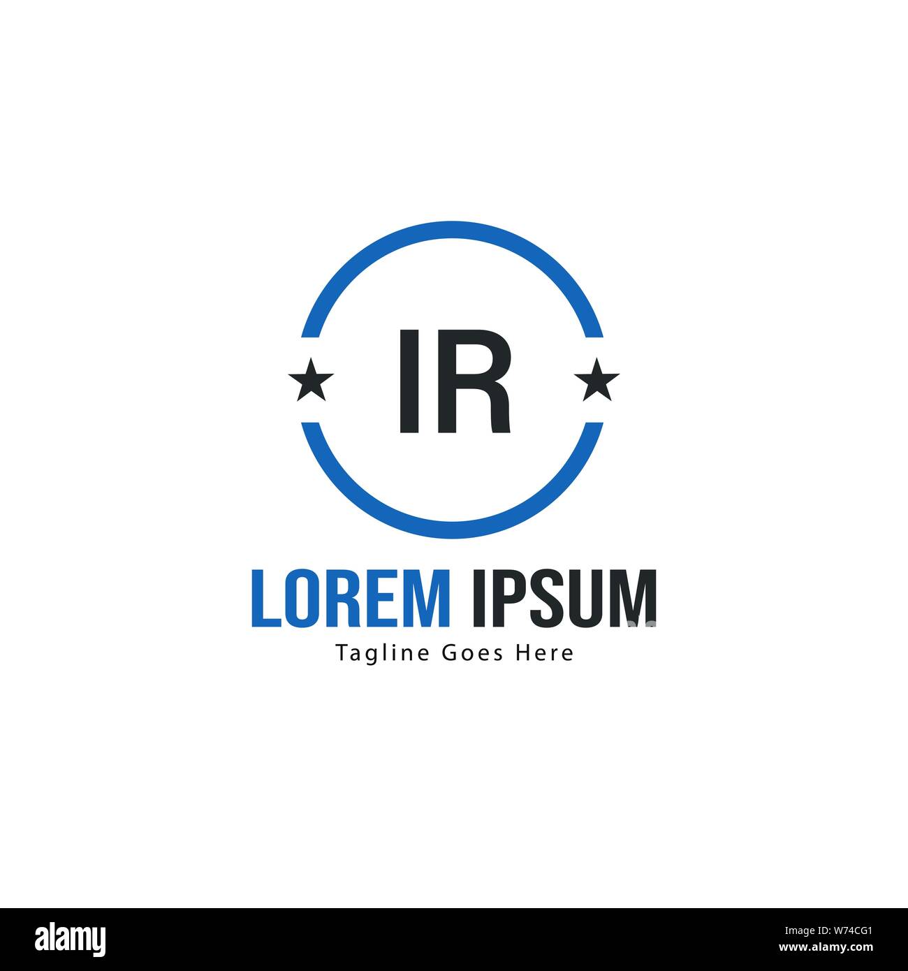 Initial IR logo template with modern frame. Minimalist IR letter logo ...