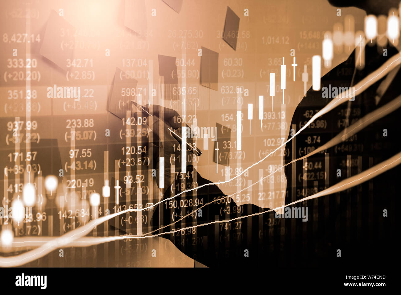 Stock market or forex trading graph and candlestick chart suitable for ...