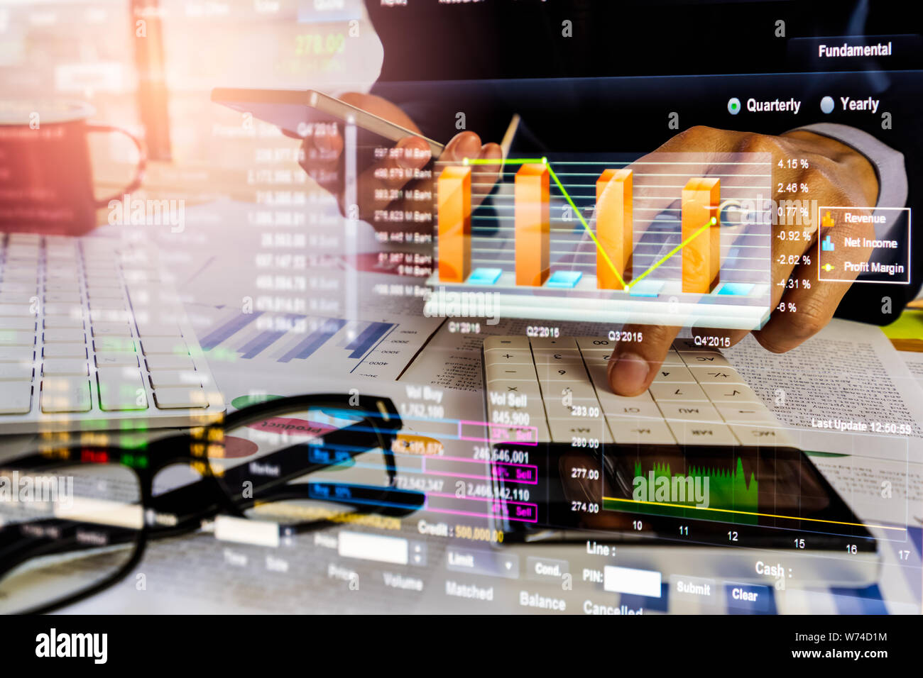 Stock market or forex trading graph and candlestick chart suitable for ...
