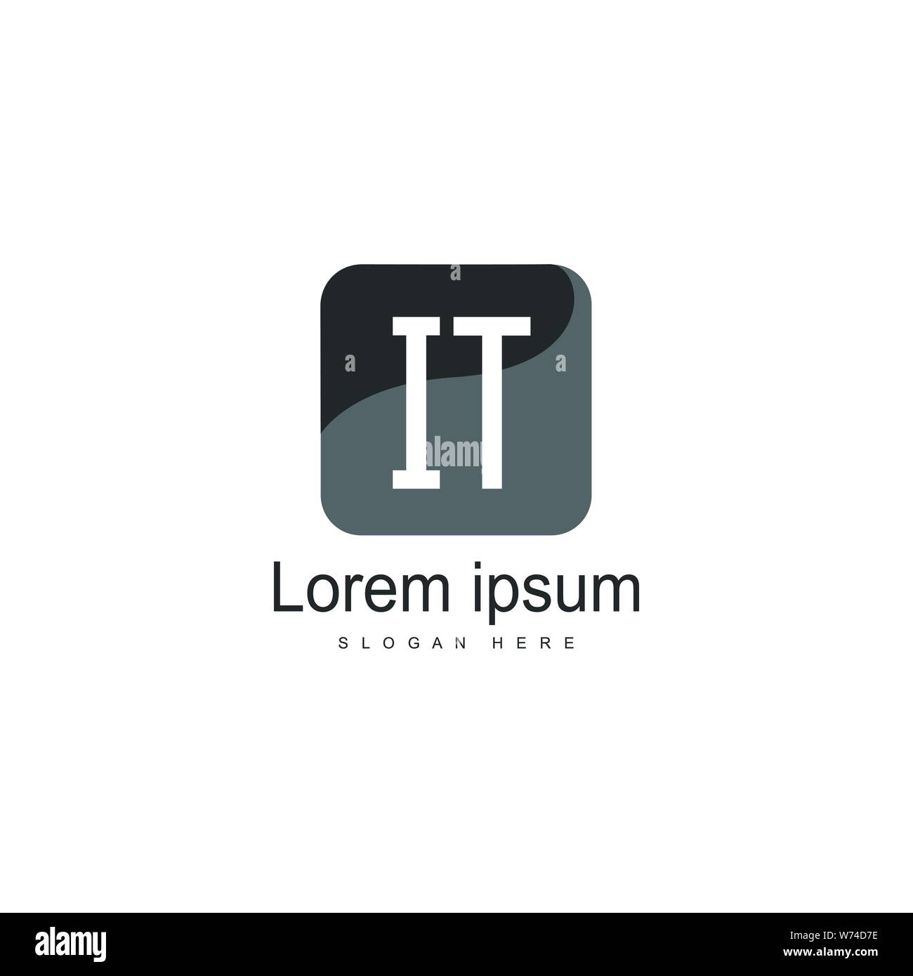 Initial IT logo template with modern frame. Minimalist IT letter logo ...