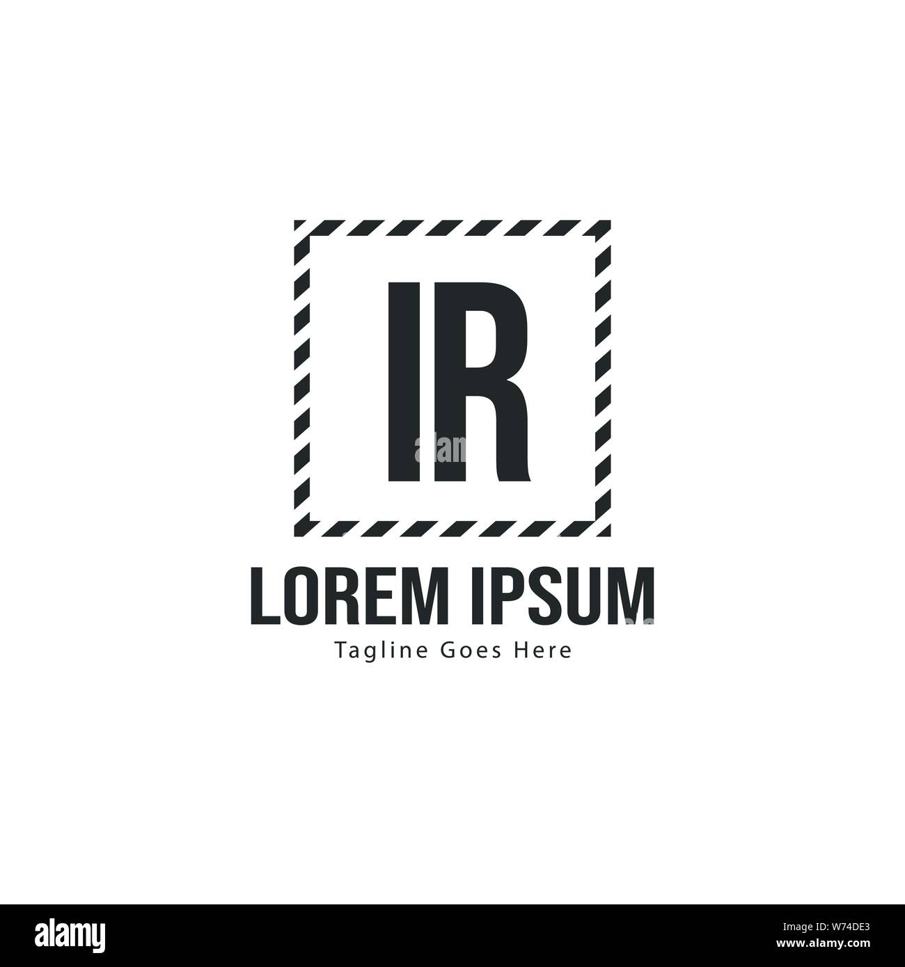Initial IR logo template with modern frame. Minimalist IR letter logo ...
